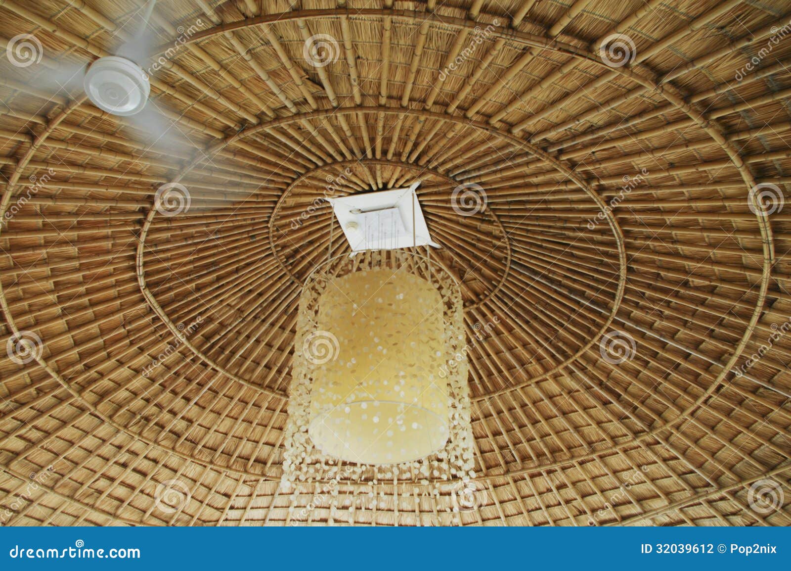 A Ceiling Made of Wood & Bamboo Stock Photo - Image of thai, wooden ...