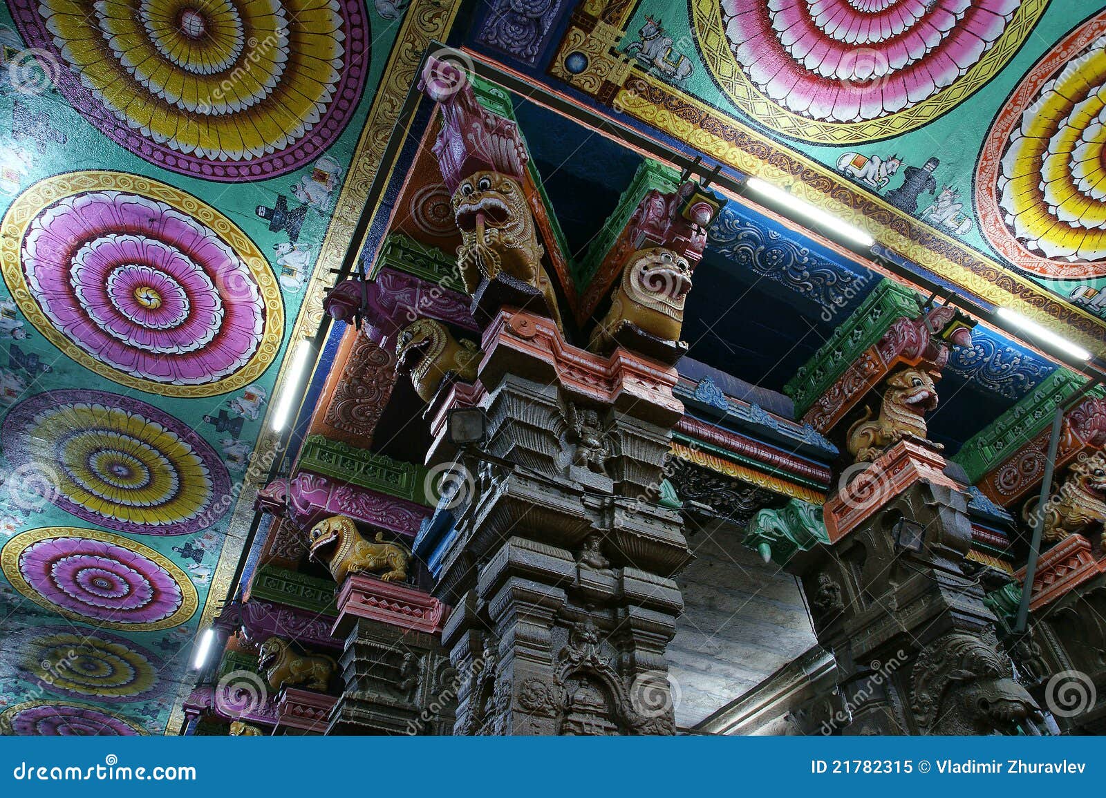 Ceiling Meenakshi Sundareswarar Temple in Madurai Stock Image - Image ...