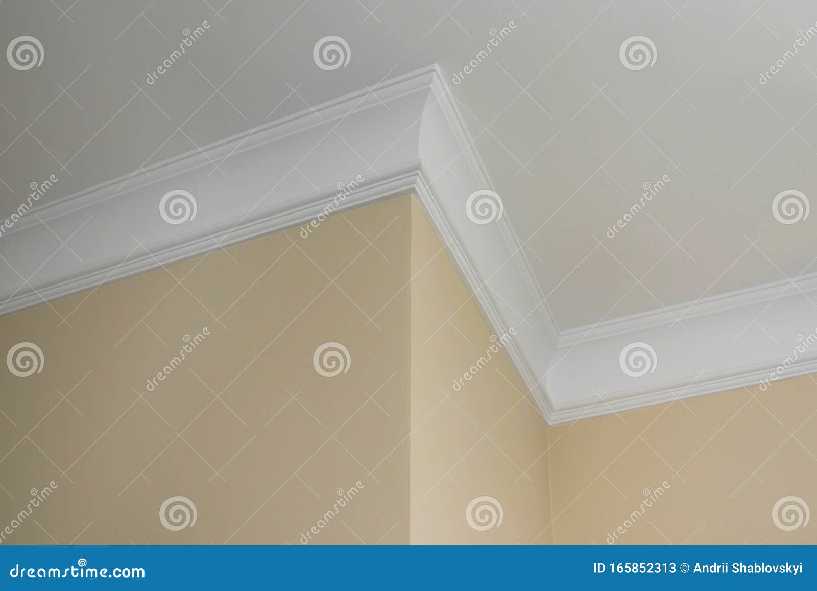 Detail Of Intricate Corner Crown Molding. A Detail Of Corner Ceiling ...