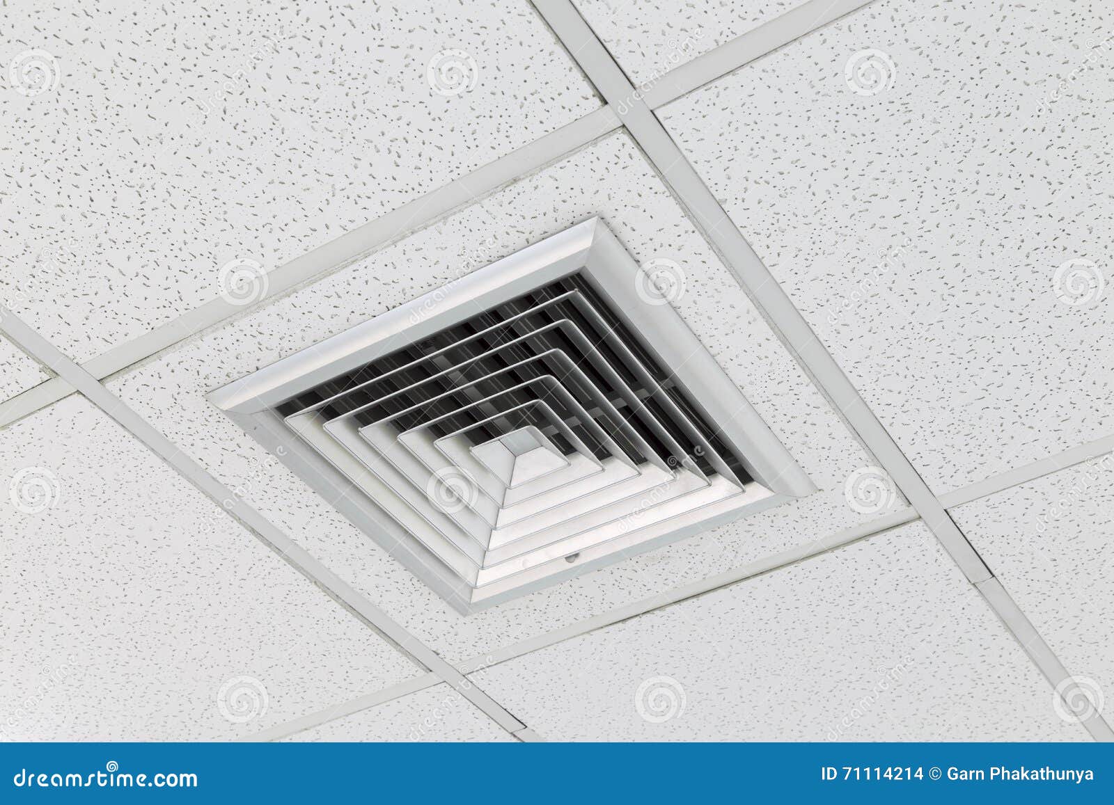 Ceiling Mounted Air Conditioner. Stock Photo - Image of electric ...