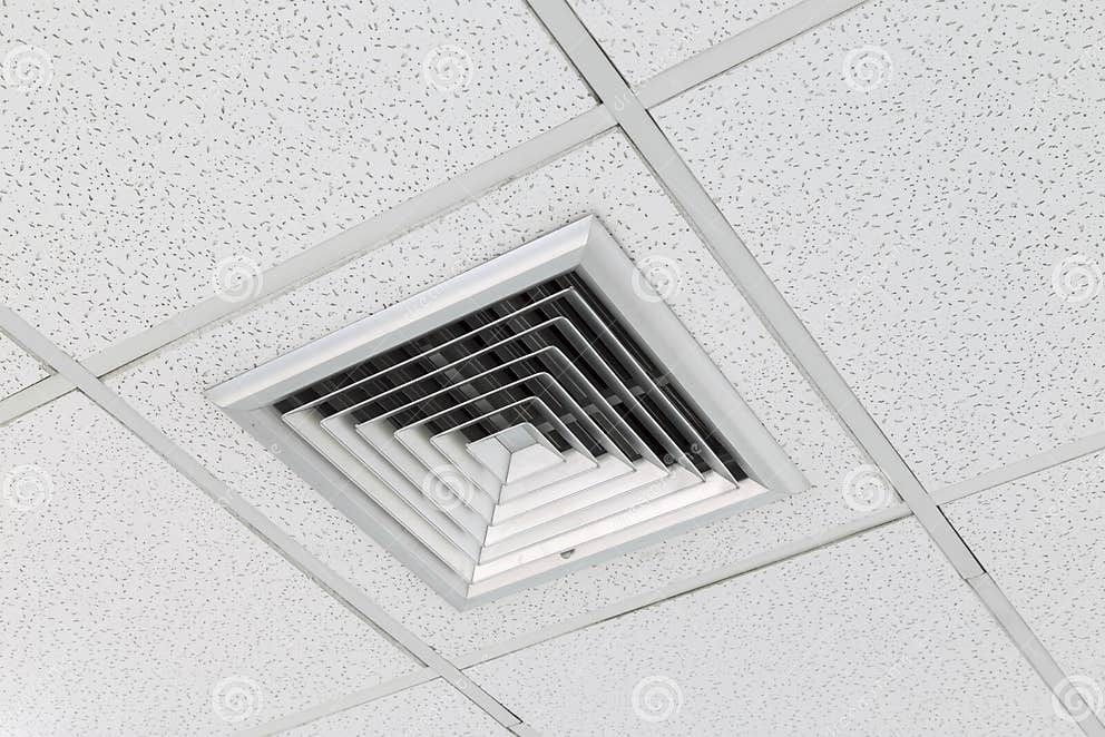 Ceiling Mounted Air Conditioner. Stock Photo - Image of electric ...