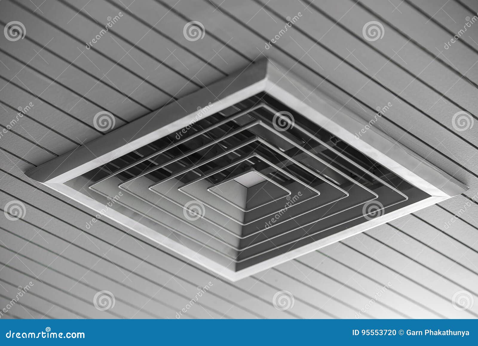 Ceiling Mounted Air Conditioner. Stock Photo - Image of cooler ...