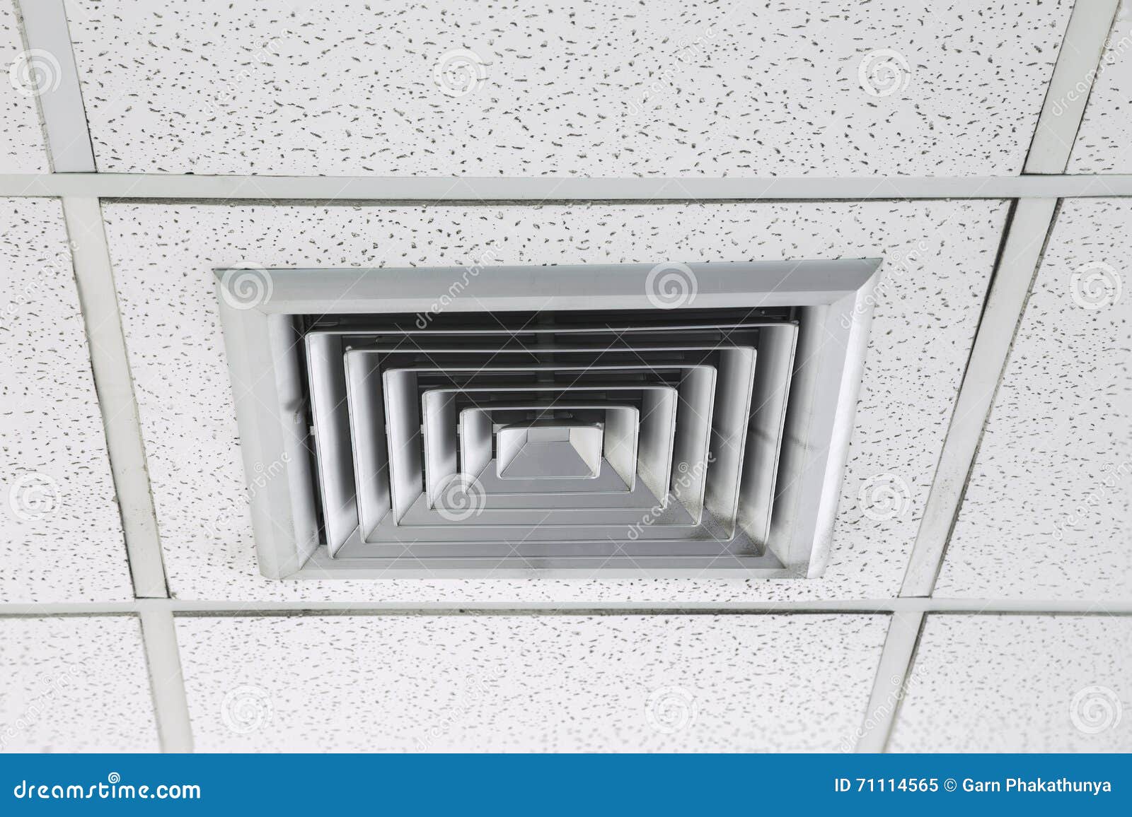 Ceiling Mounted Air Conditioner. Stock Image - Image of chill, blow ...