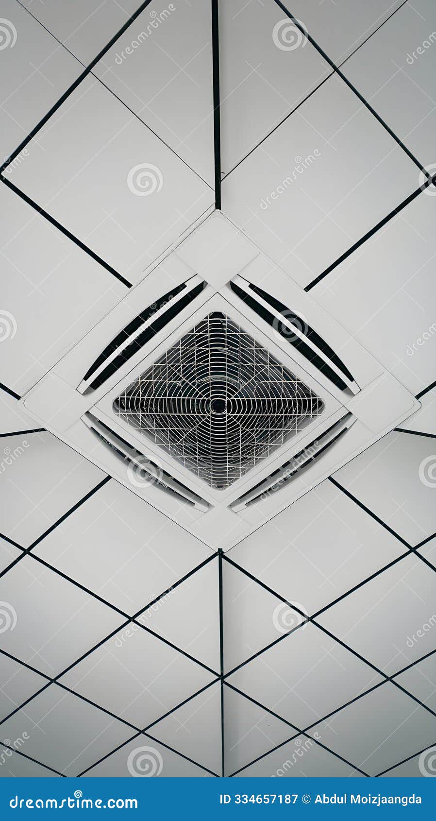 Ceiling Mounted Air Conditioning Unit Embedded in White Tiles, Indoor ...