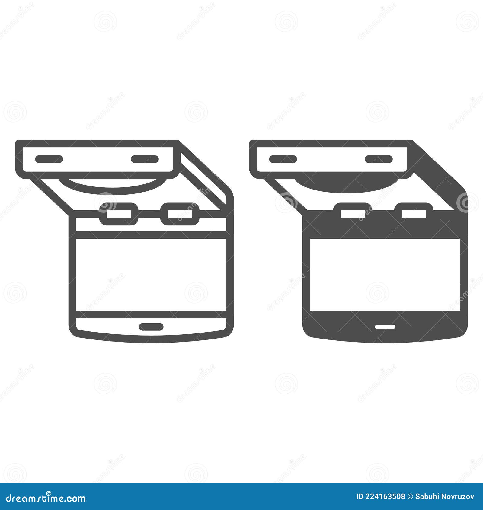 Ceiling Mounted Car TV Line and Solid Icon, Monitors and TV Concept ...