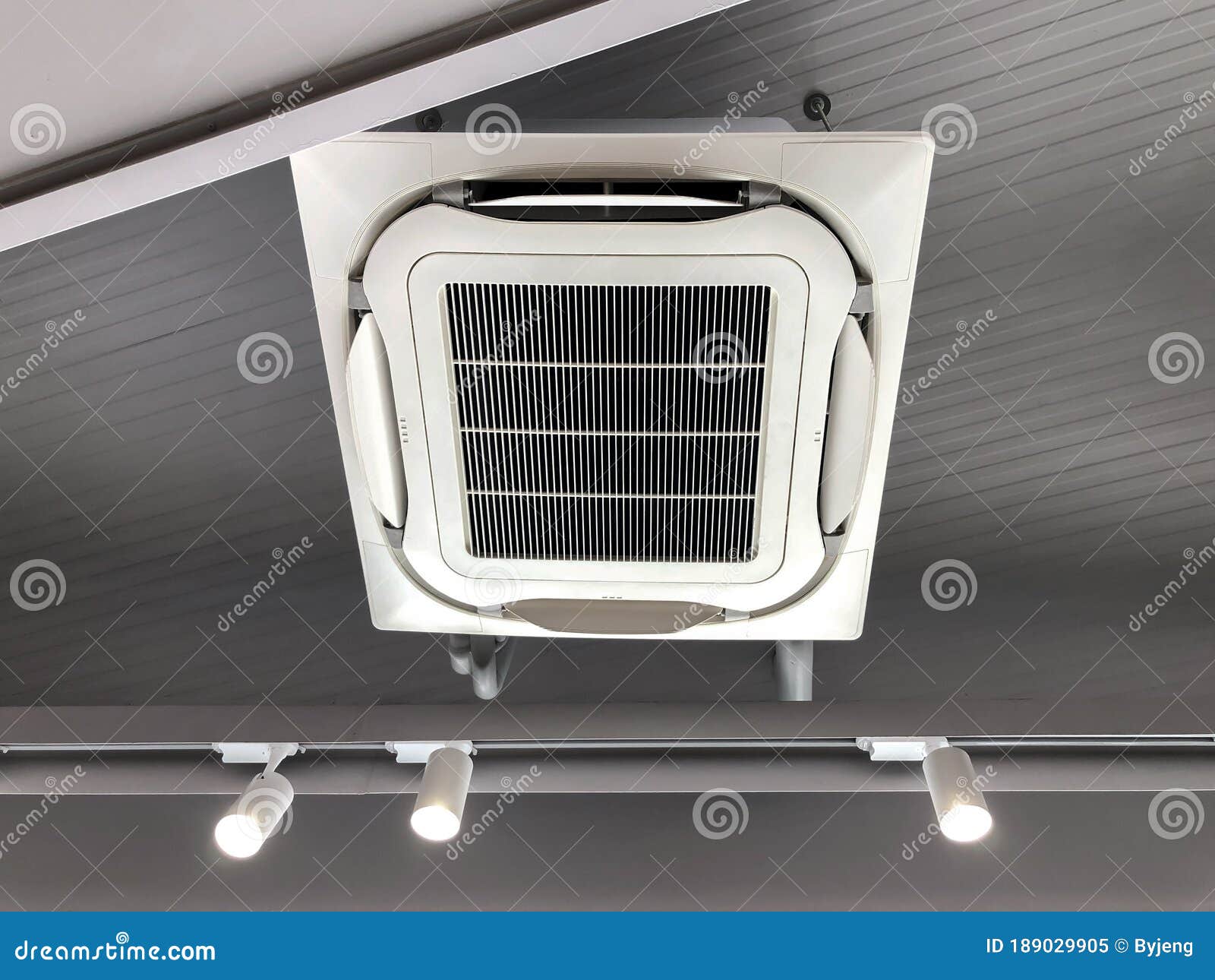 Ceiling Mounted Cassette Type Air Conditioner Stock Image - Image of ...
