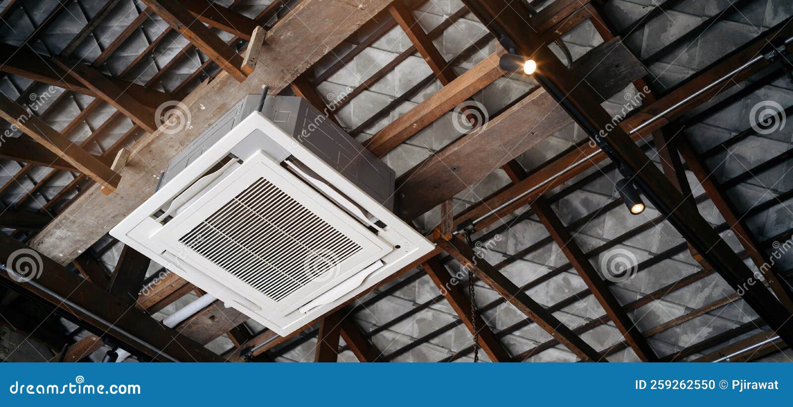 Ceiling Mounted Cassette Type Air Conditioner. Technology Background ...