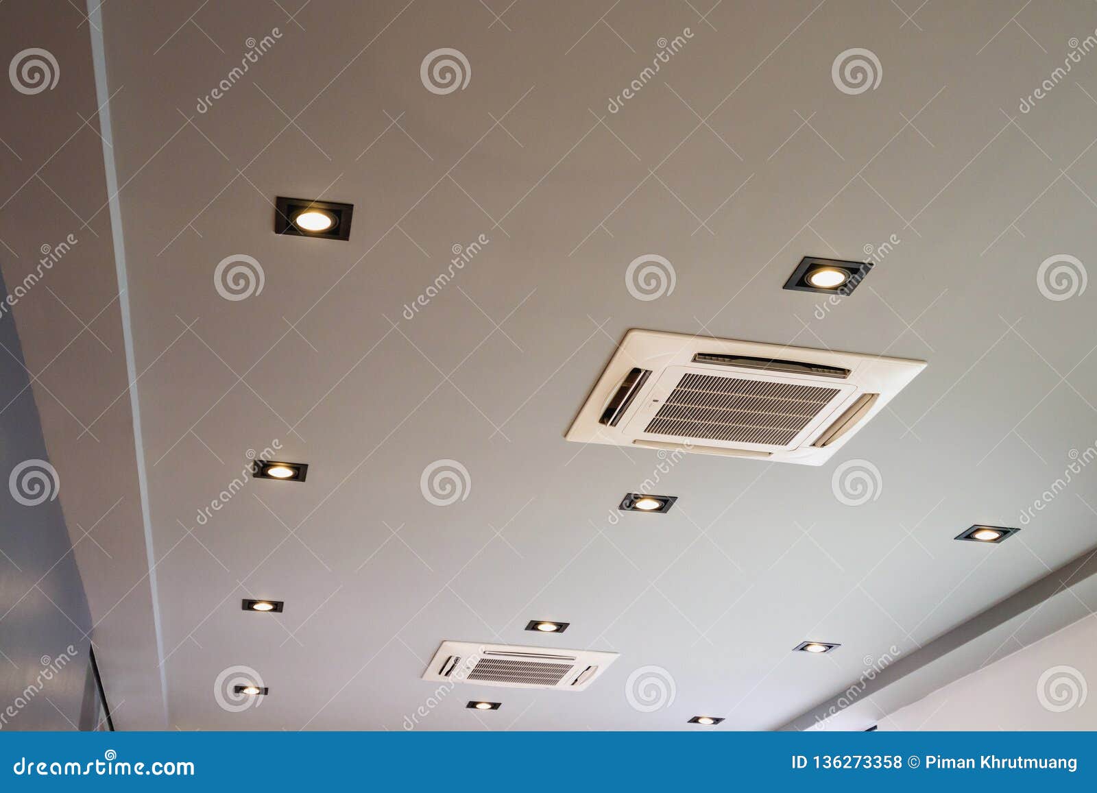 Ceiling Mounted Cassette Type Air Conditioning System Stock Photo ...