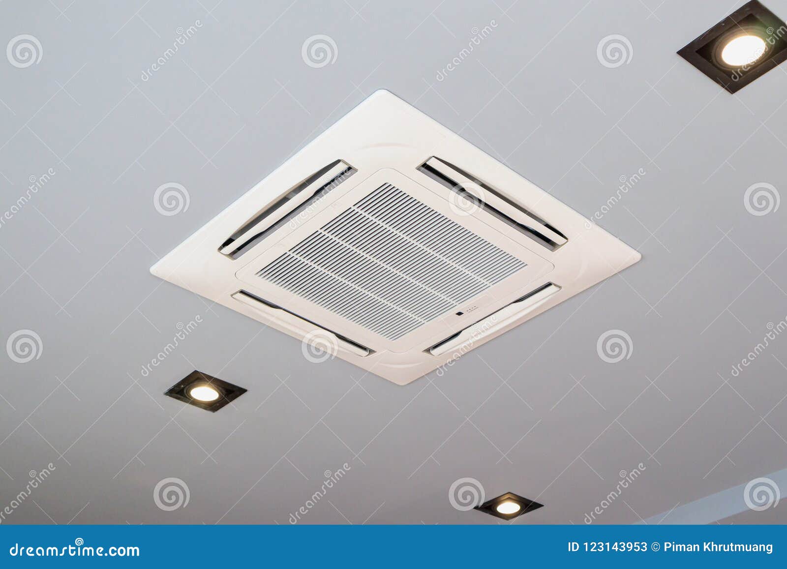 Ceiling Mounted Cassette Type Air Conditioning System Stock Image ...
