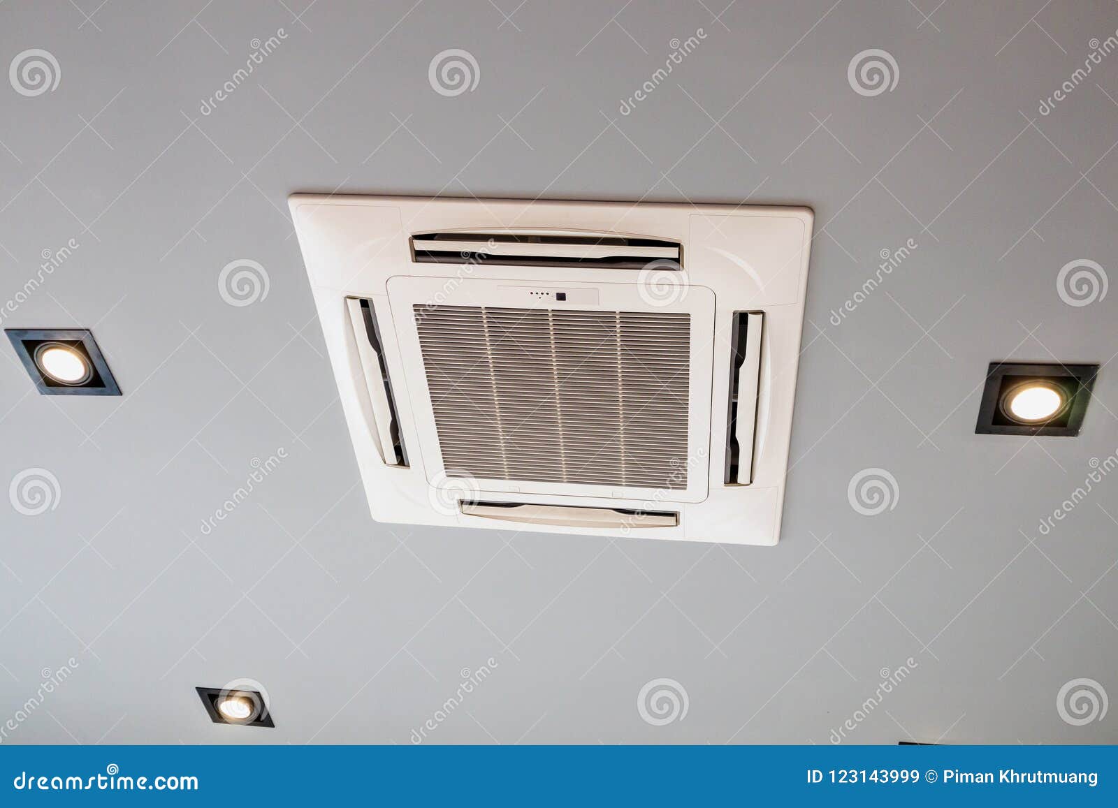 Ceiling Mounted Cassette Type Air Conditioning System Stock Image ...
