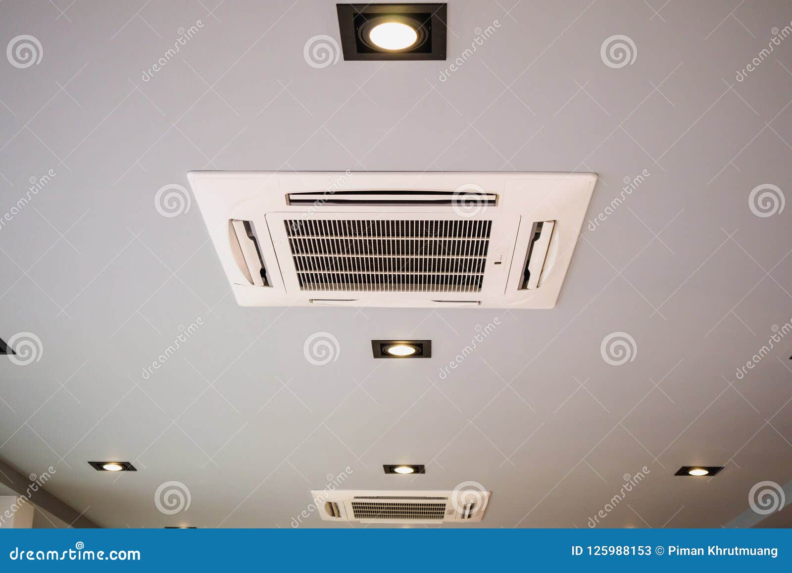 Ceiling Mounted Cassette Type Air Conditioning System Stock Image ...