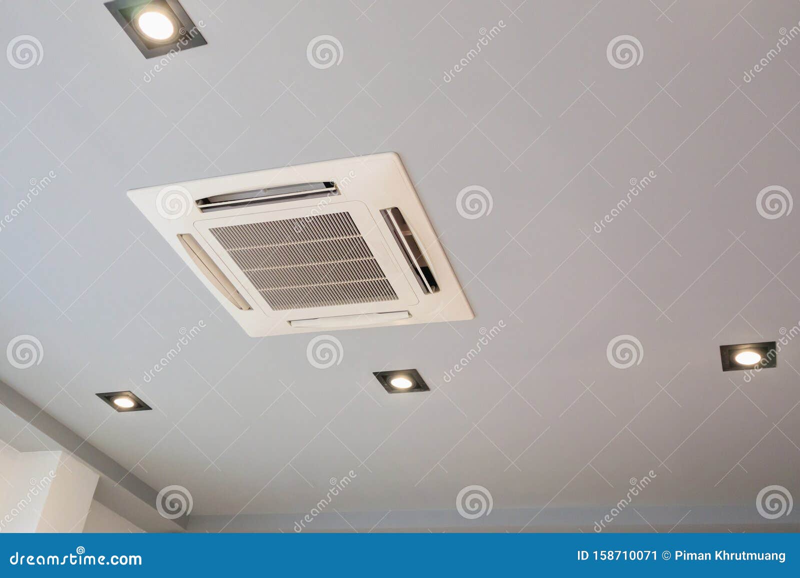 Ceiling Mounted Cassette Type Air Conditioning System Stock Image ...