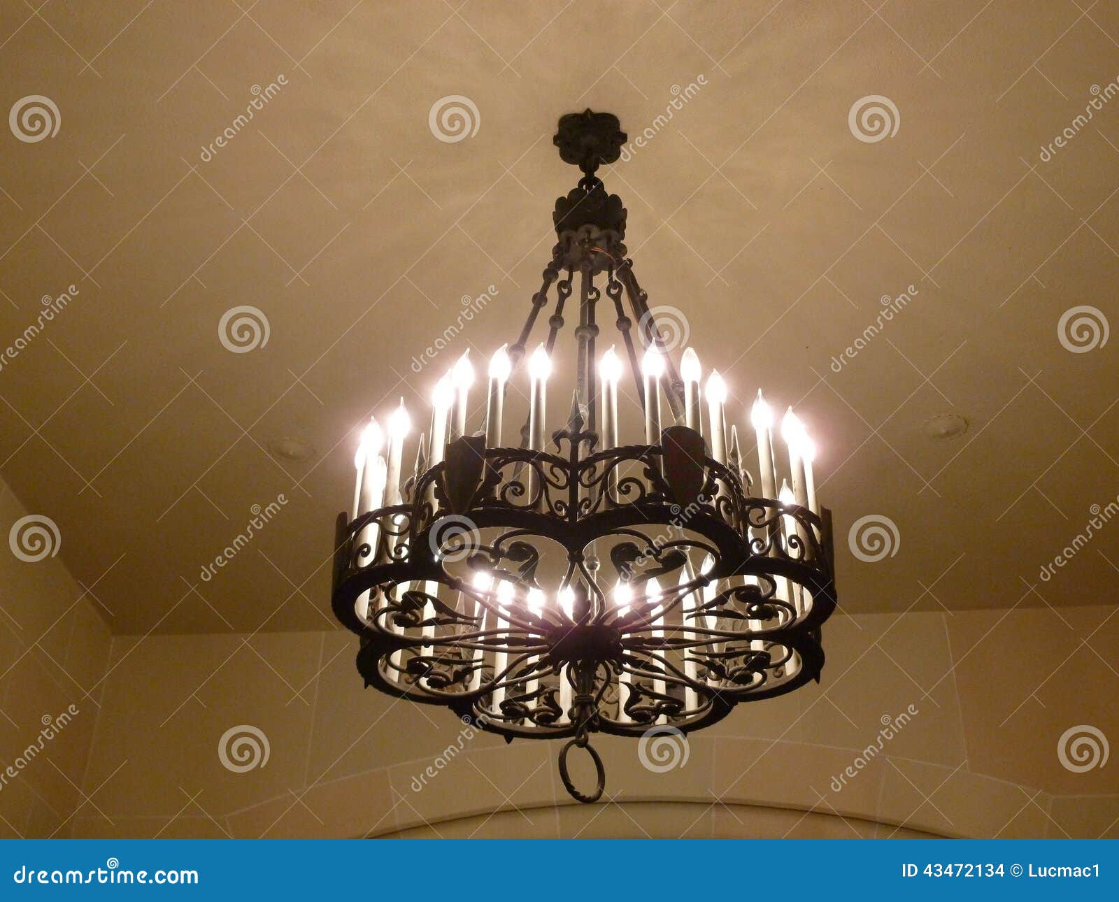 Ceiling Mounted Chandelier Lighting Fixture Stock Photo - Image of ...