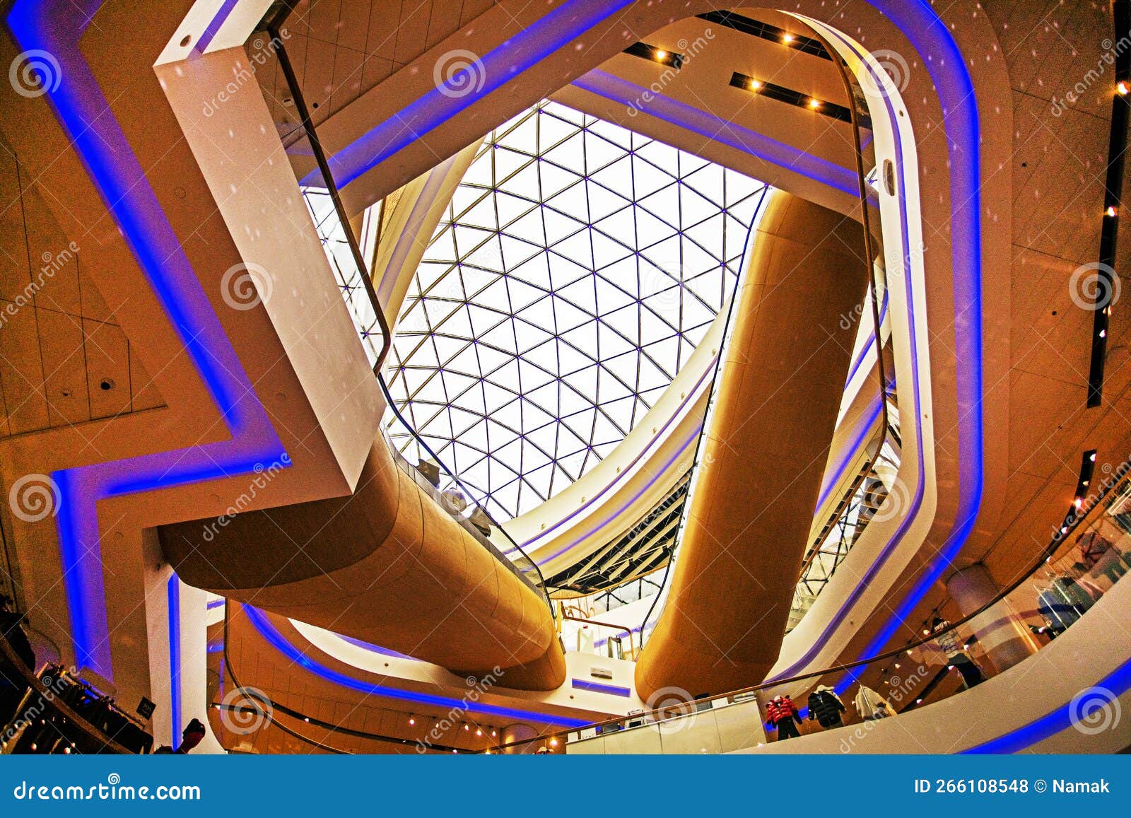 Ceiling Multi-level Modern Light Interior in a Shopping Mall with ...
