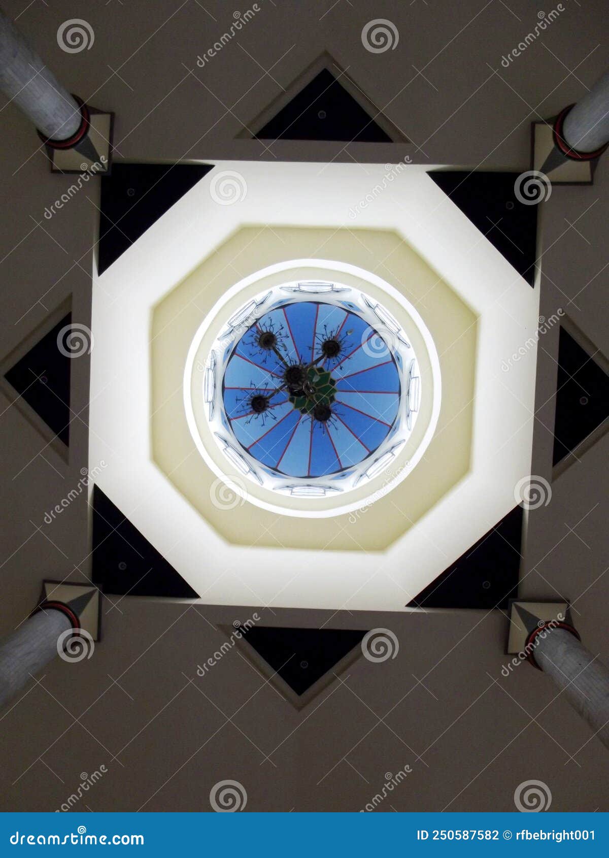 Ceiling of octagonal dome stock photo. Image of light - 250587582