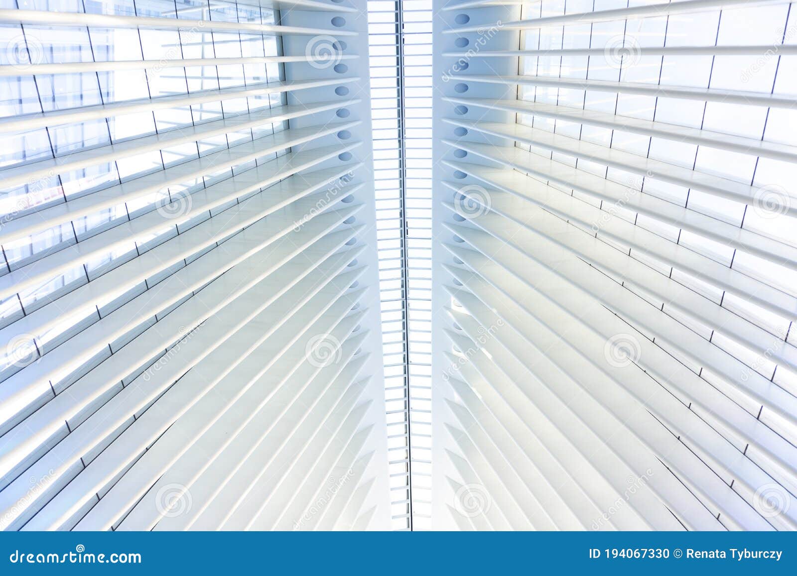 Ceiling of the Oculus. Interior View of the World Trade Center Station ...