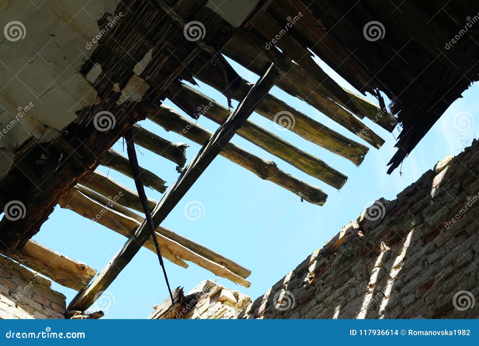 Ceiling in the Old Castle is Destroyed Stock Photo - Image of cracked ...