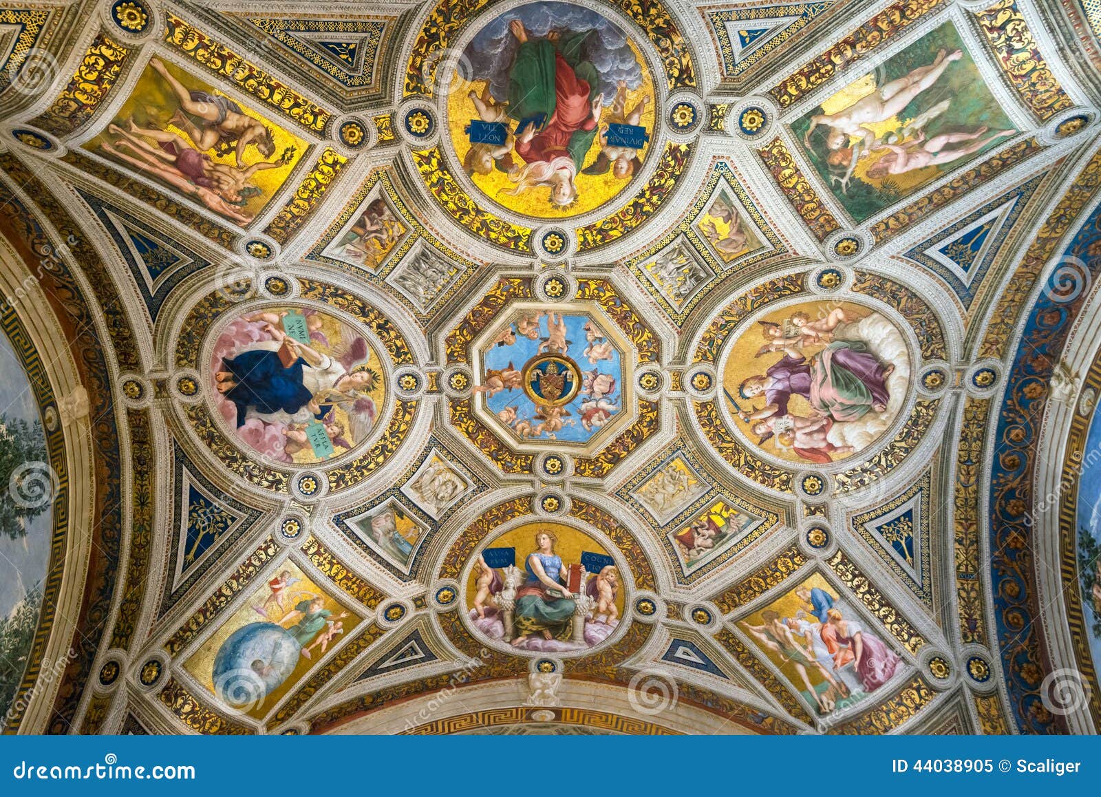 The Ceiling in One of the Rooms of Raphael in the Vatican Museum ...