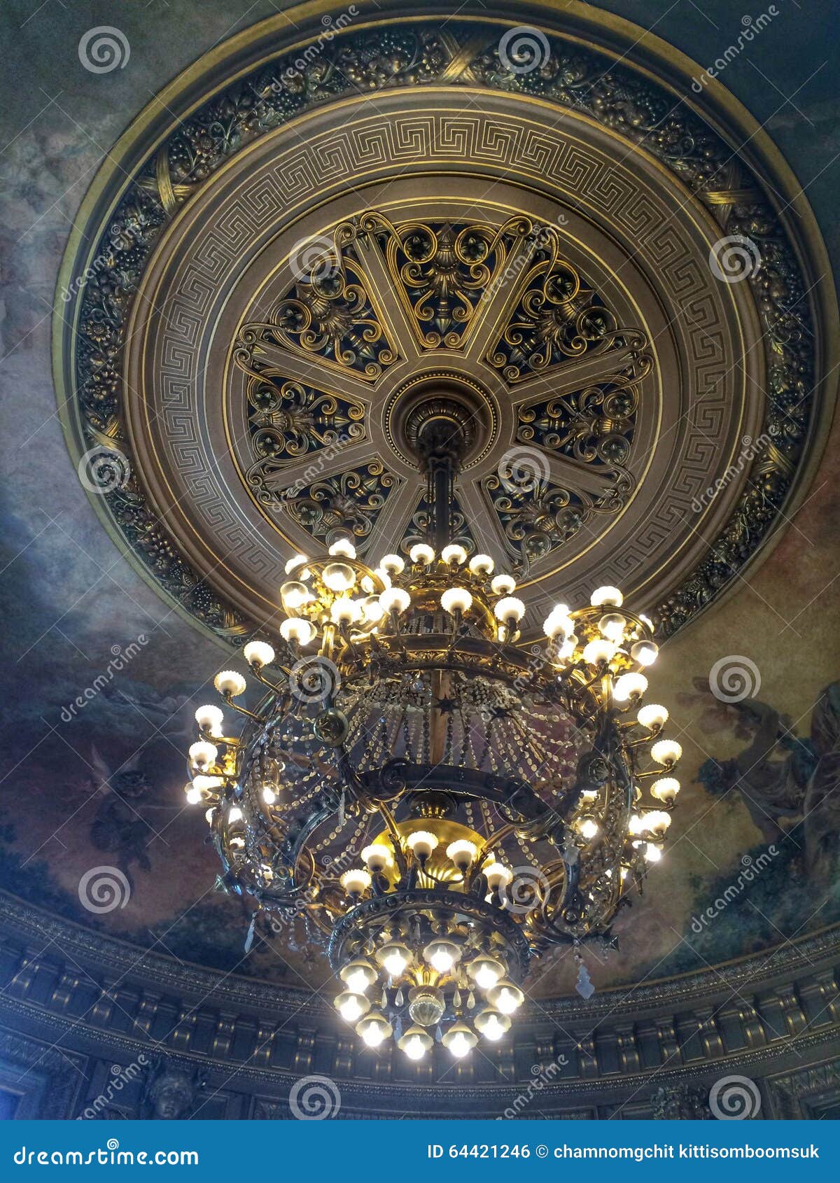 Ceiling of Opera Ganier Paris France Stock Photo - Image of paris ...