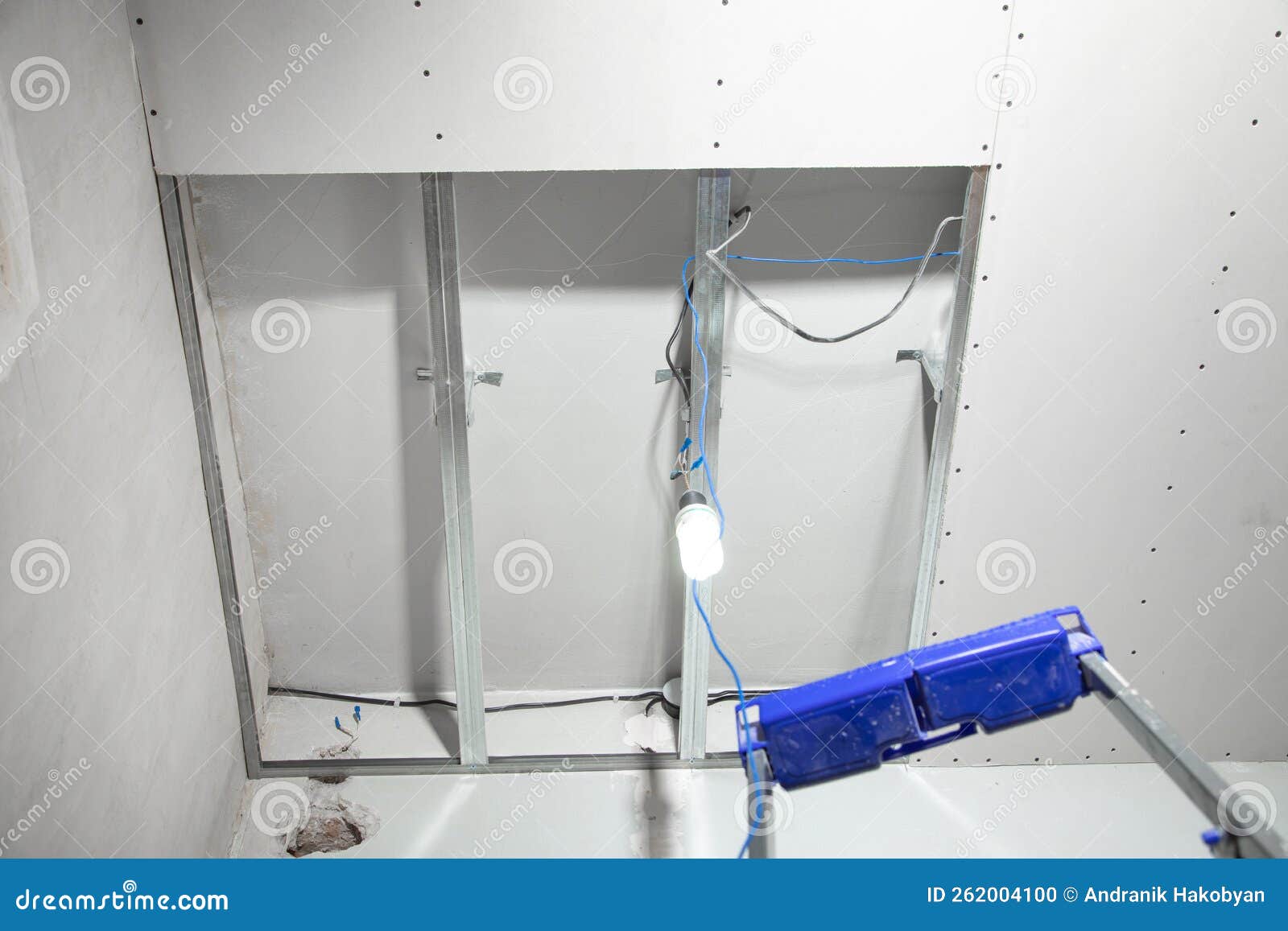 Ceiling Panel into Frame of Ceiling Stock Photo - Image of site, house ...