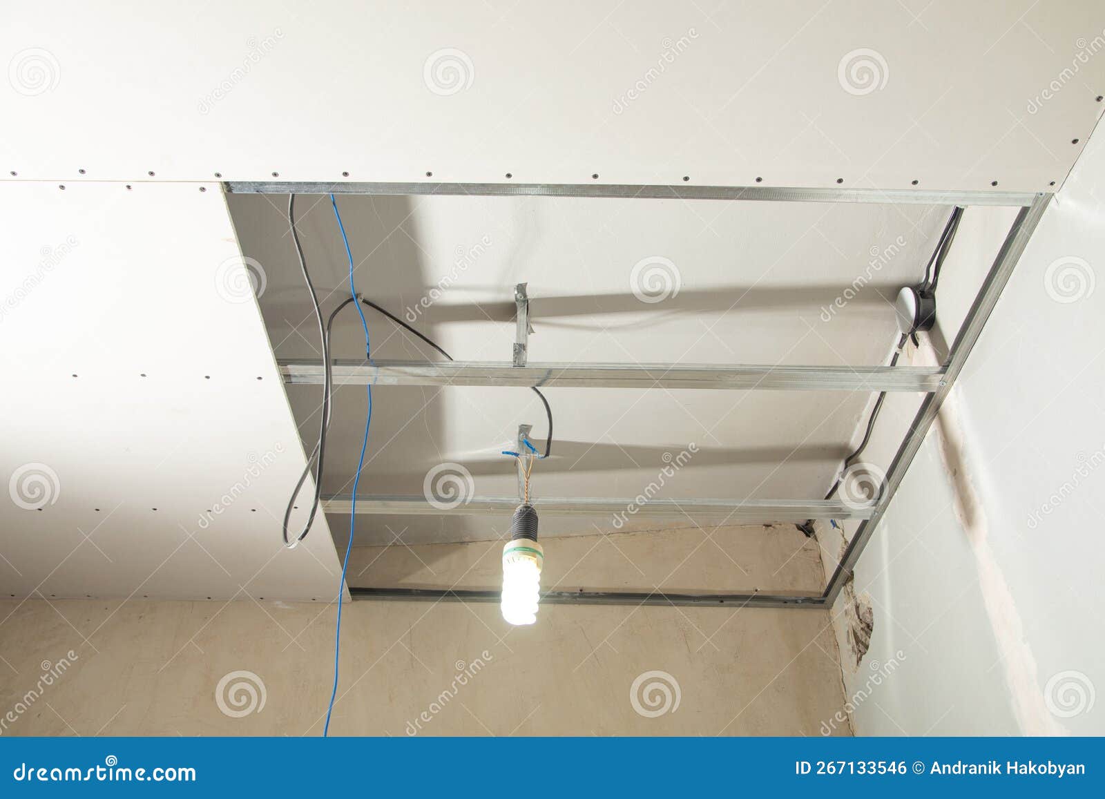 Ceiling Panel into Frame of Ceiling Stock Photo - Image of site, modern ...