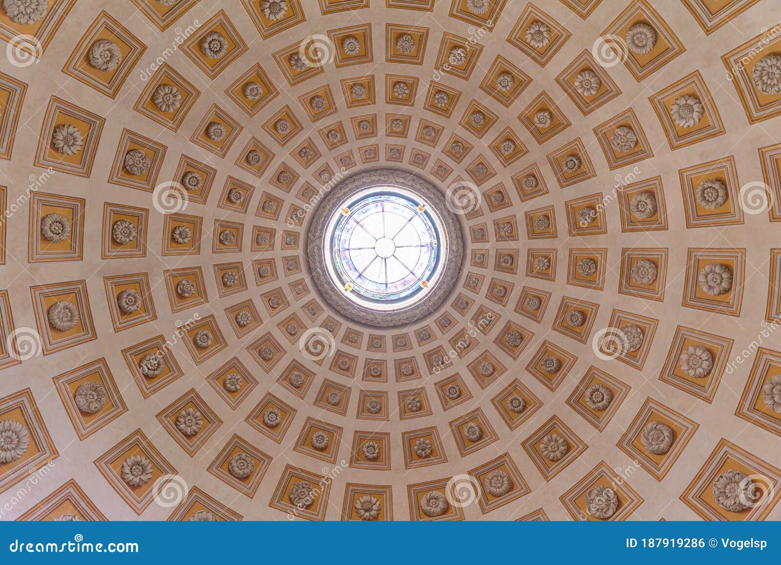 Ceiling of Pantheon in Rome Stock Photo - Image of architecture ...
