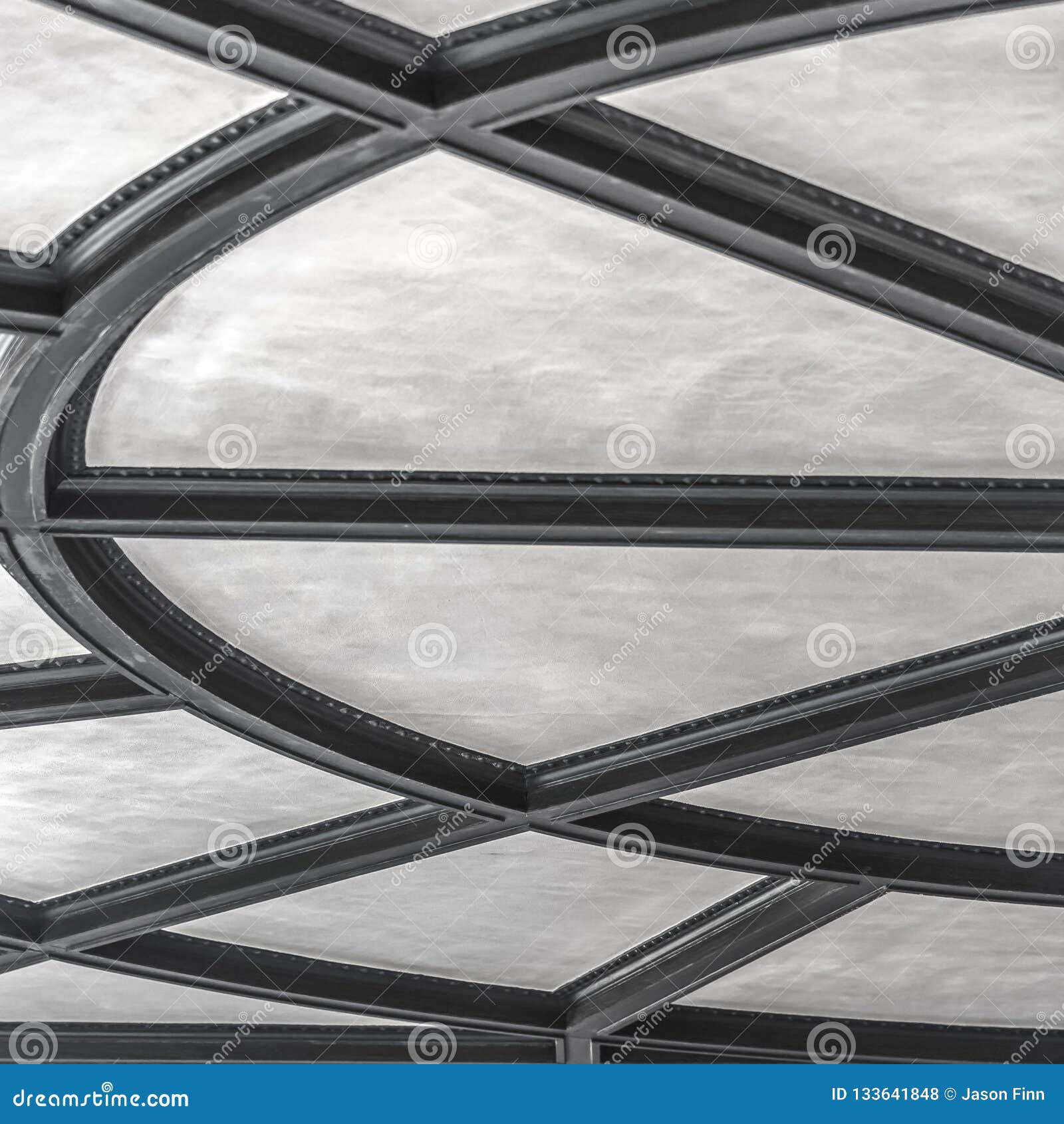 Ceiling with Raised Bands in a Radial Pattern Stock Photo - Image of ...