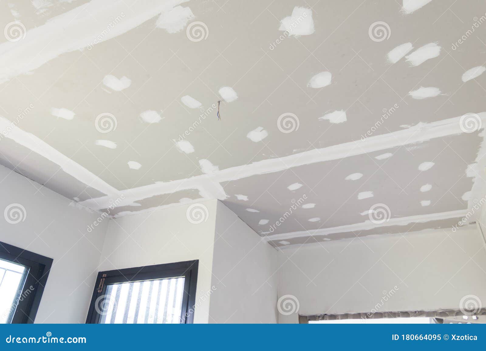 Ceiling Renewing and Waiting for Cement Dry Editorial Image - Image of ...