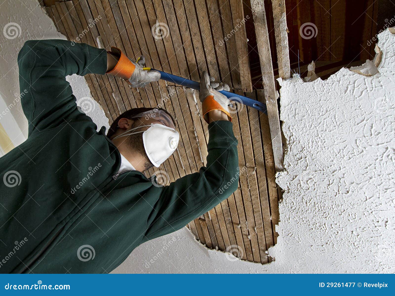 Ceiling Repair stock image. Image of force, remove, orange - 29261477