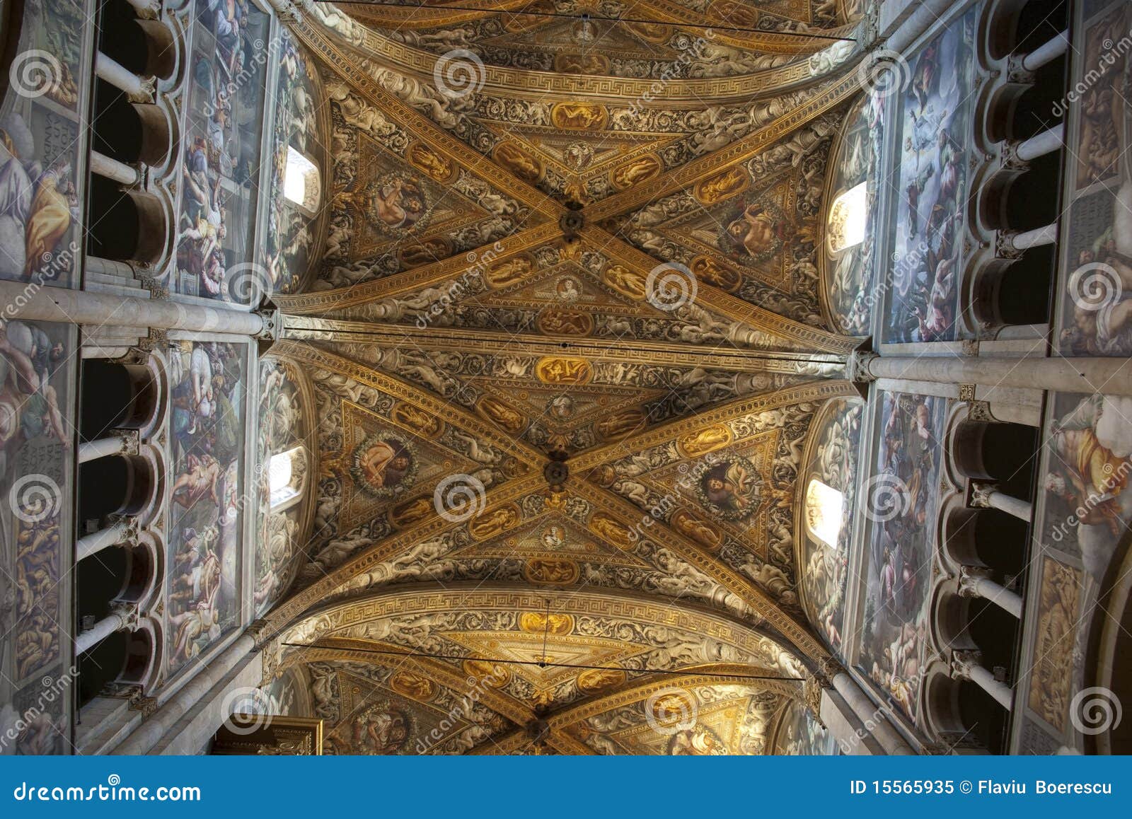 Ceiling Romanesque Cathedral in Parma Stock Image - Image of ...