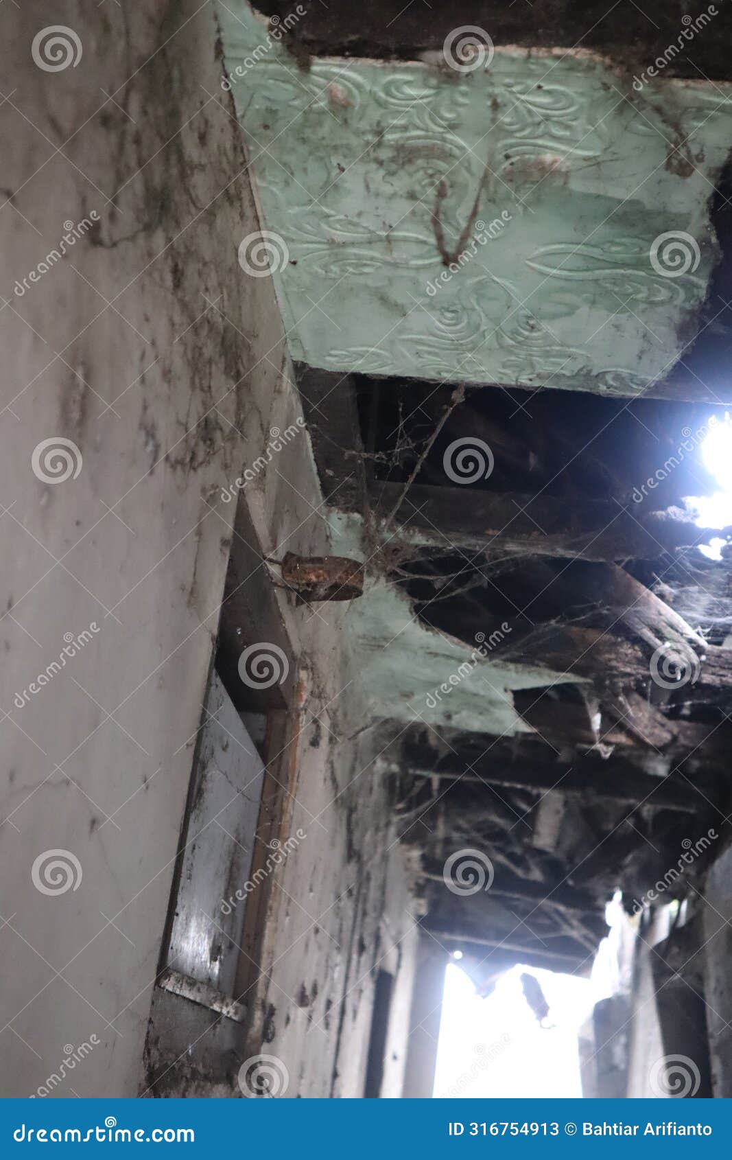 The Ceiling and Roof Frames are Damaged Stock Image - Image of house ...