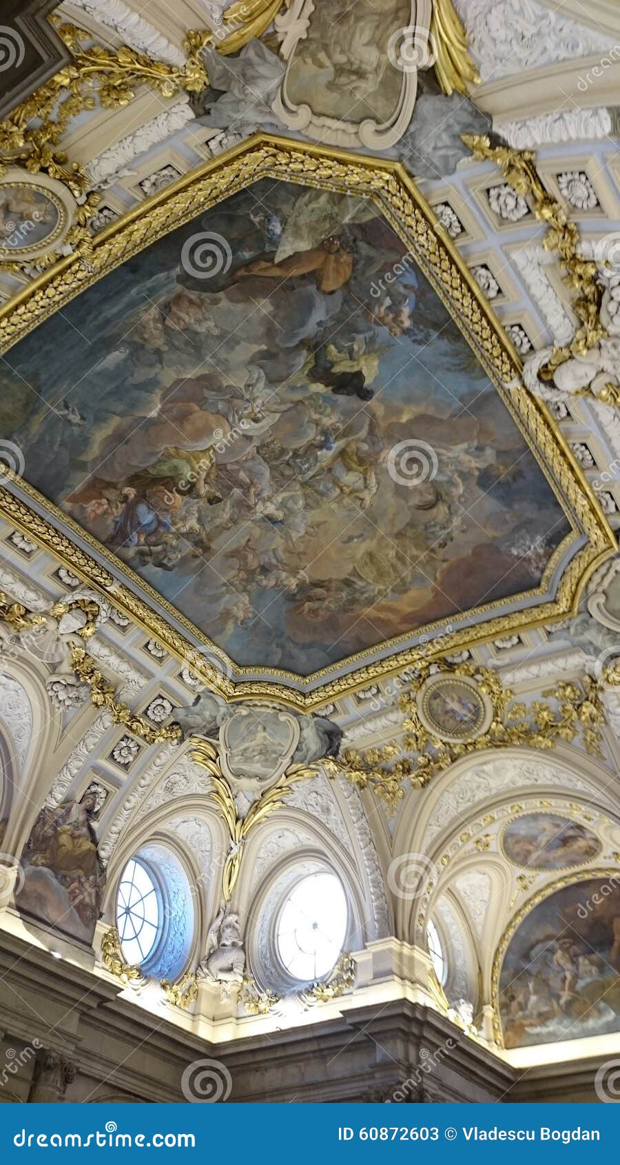 Ceiling in Royal Palace of Madrid Stock Image - Image of king, madrid ...