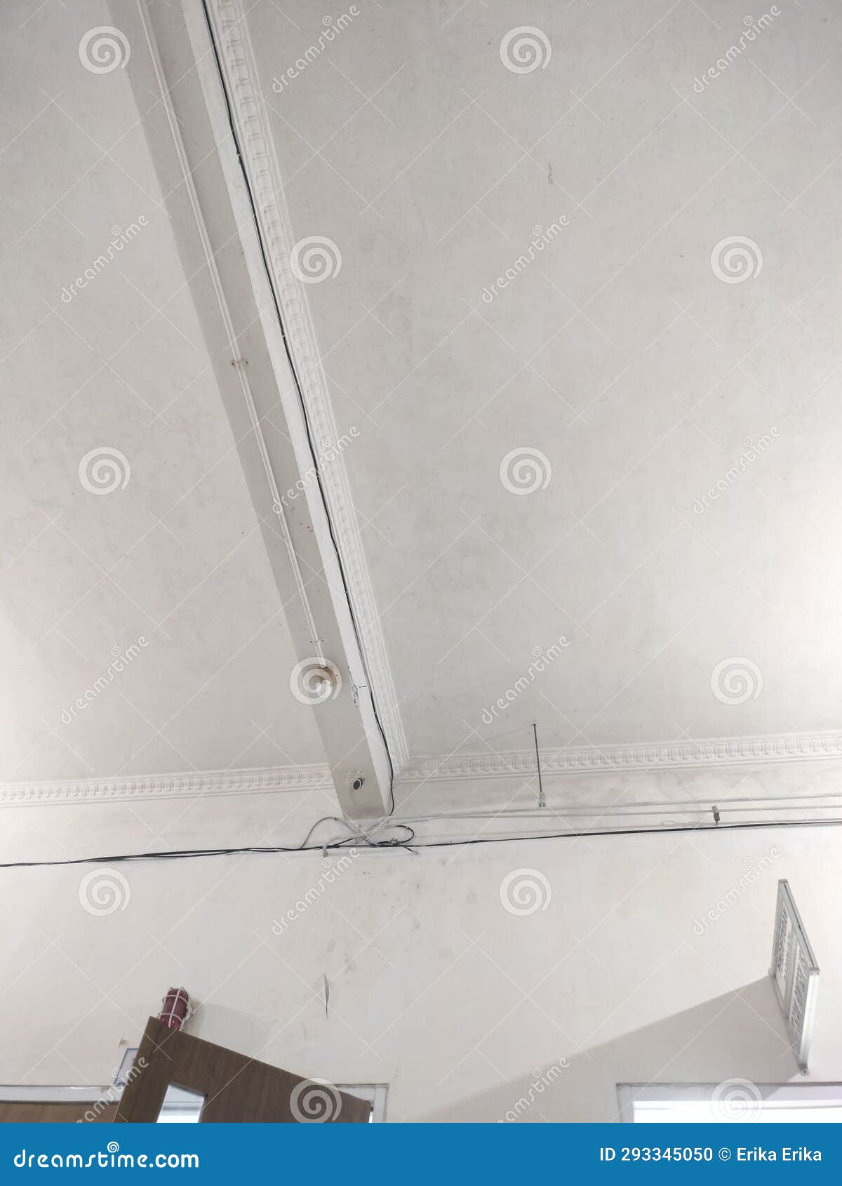 Ceiling with a Series of Cables Stock Photo - Image of door, plank ...