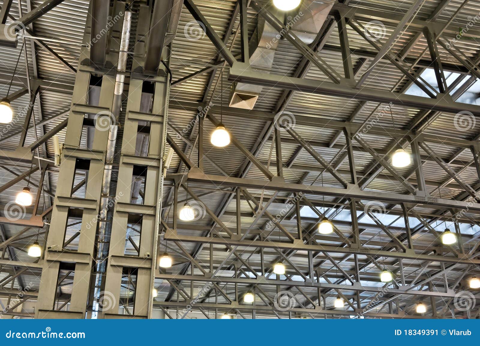Ceiling Slabs in Industrial Buildings Stock Image - Image of center ...