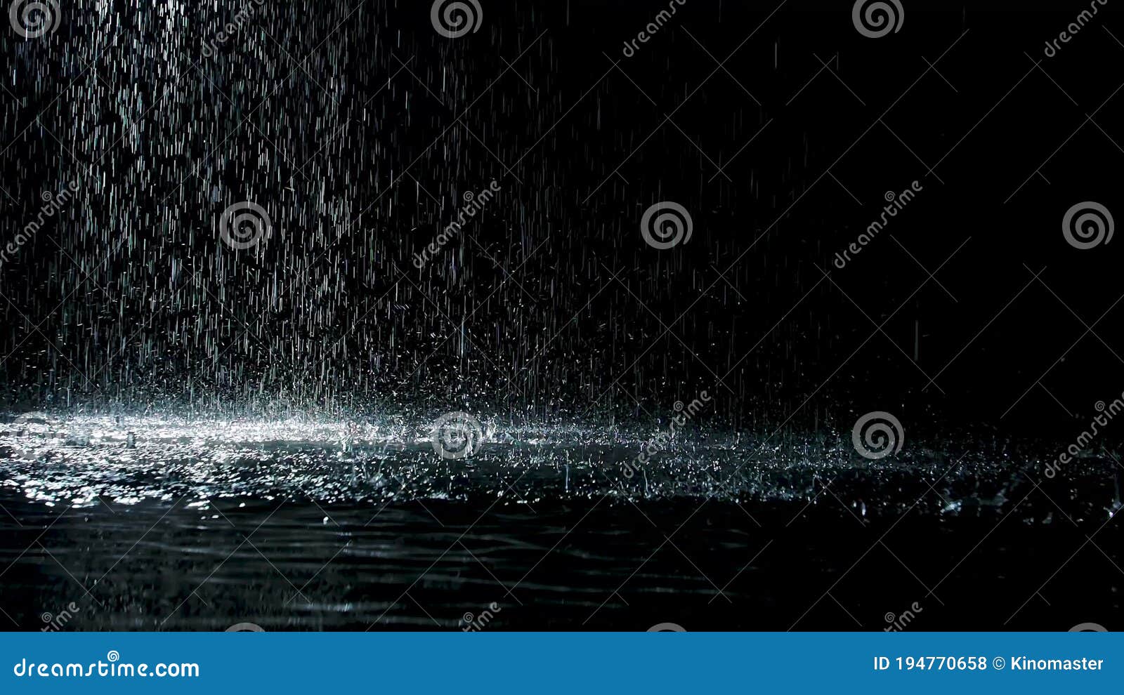 From the Ceiling Spatters Rain Fall Against on the Water Surface Which ...