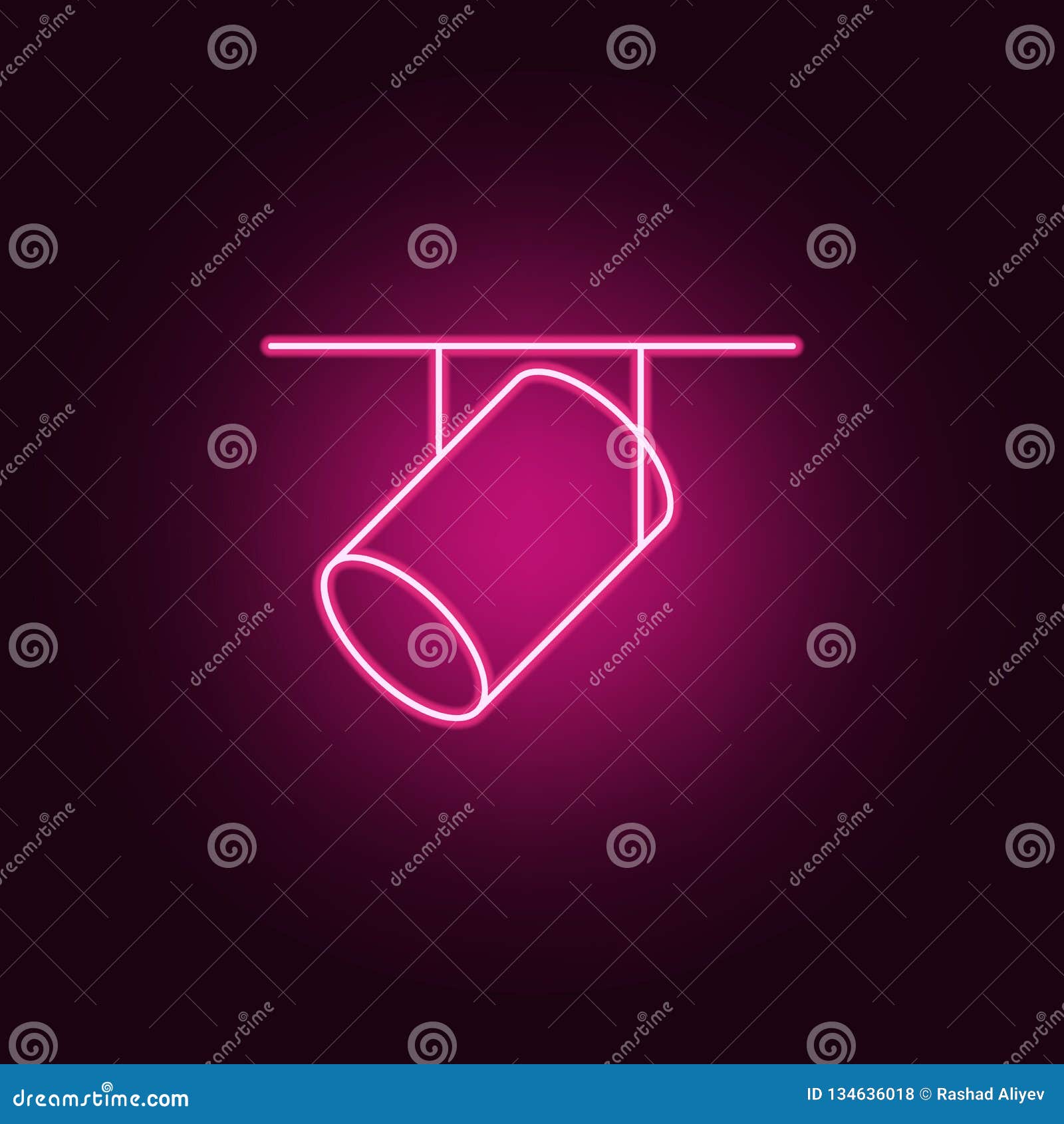 Ceiling Spot Icon. Elements of Spotlight in Neon Style Icons Stock ...