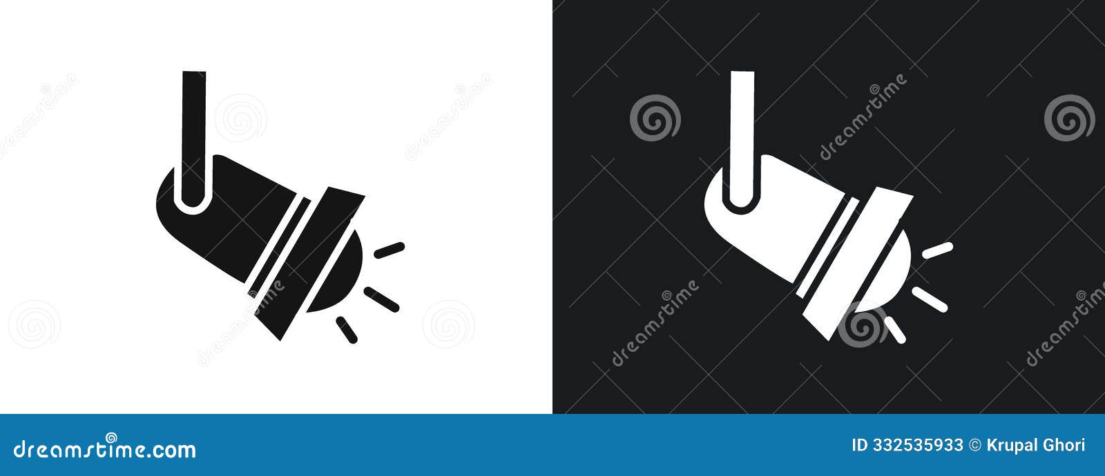 Ceiling Spotlight Icon Linear Graphics Set Vector in Black Stock Vector ...