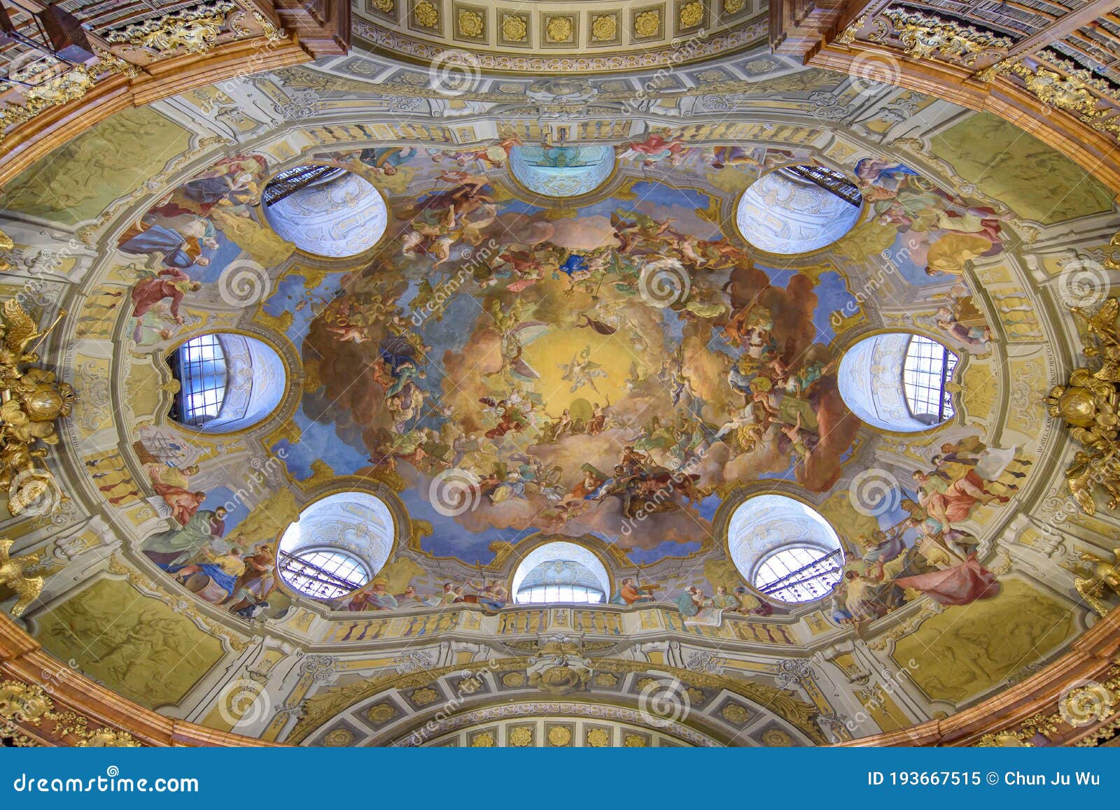 The Ceiling of State Hall of the Austrian National Library in Vienna ...