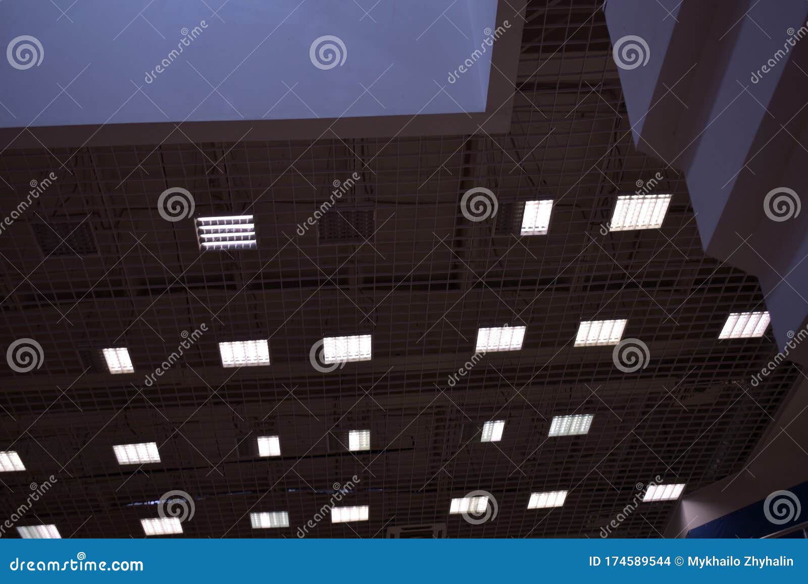The Ceiling in the Store in the Lights Stock Photo - Image of abstract ...