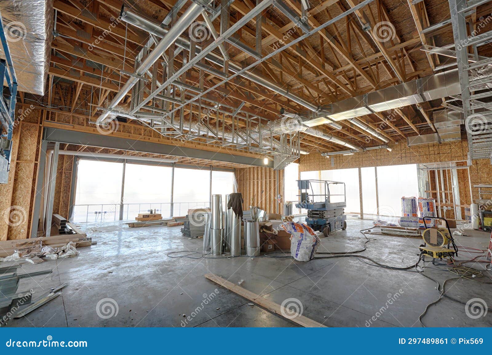 Ceiling Support Trusses Being Installed. Editorial Photo - Image of ...