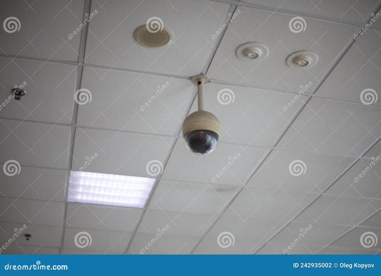 Ceiling with Surveillance Camera. Video Camera 360 Degree View Stock ...