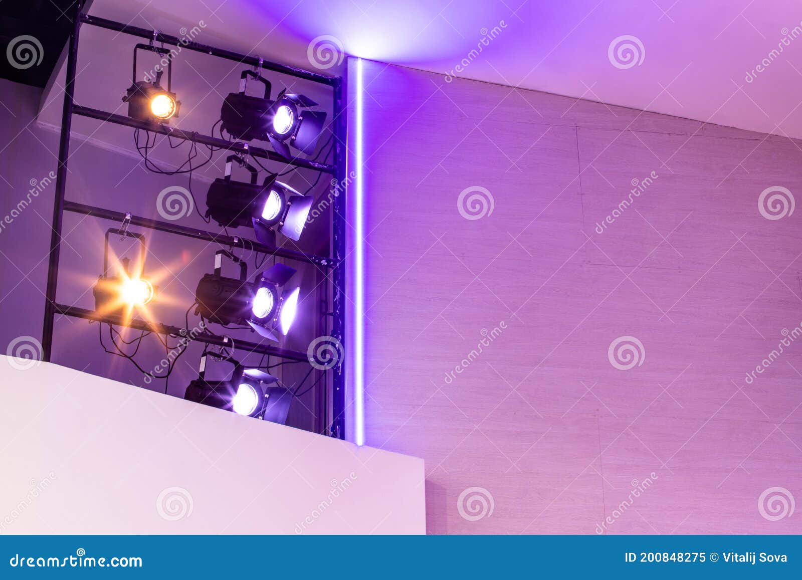 The Ceiling of the Theatrical Scene with Multi-colored Lighting ...