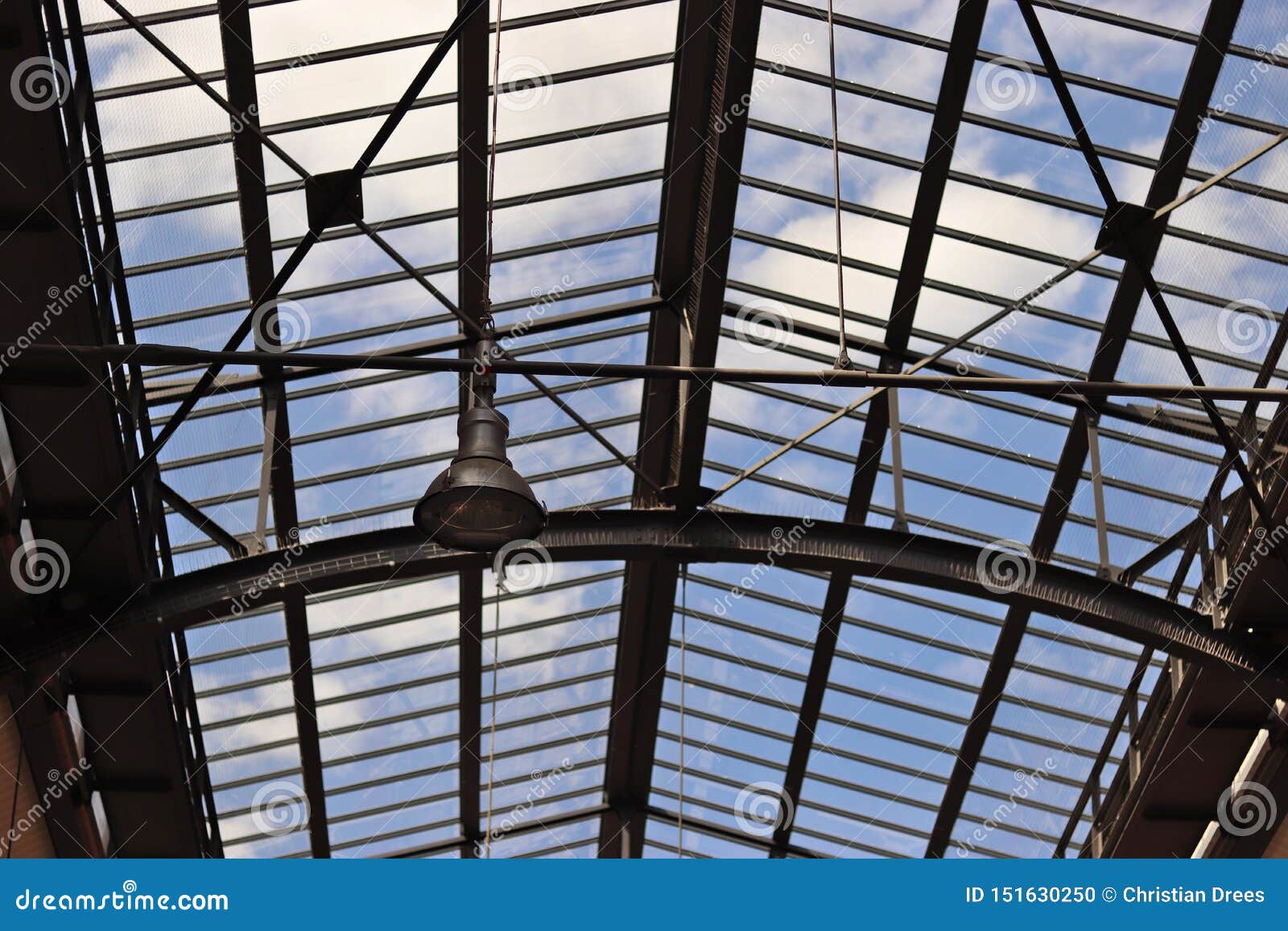 Ceiling of a Train Station Made of Steel and Glass Stock Photo - Image ...