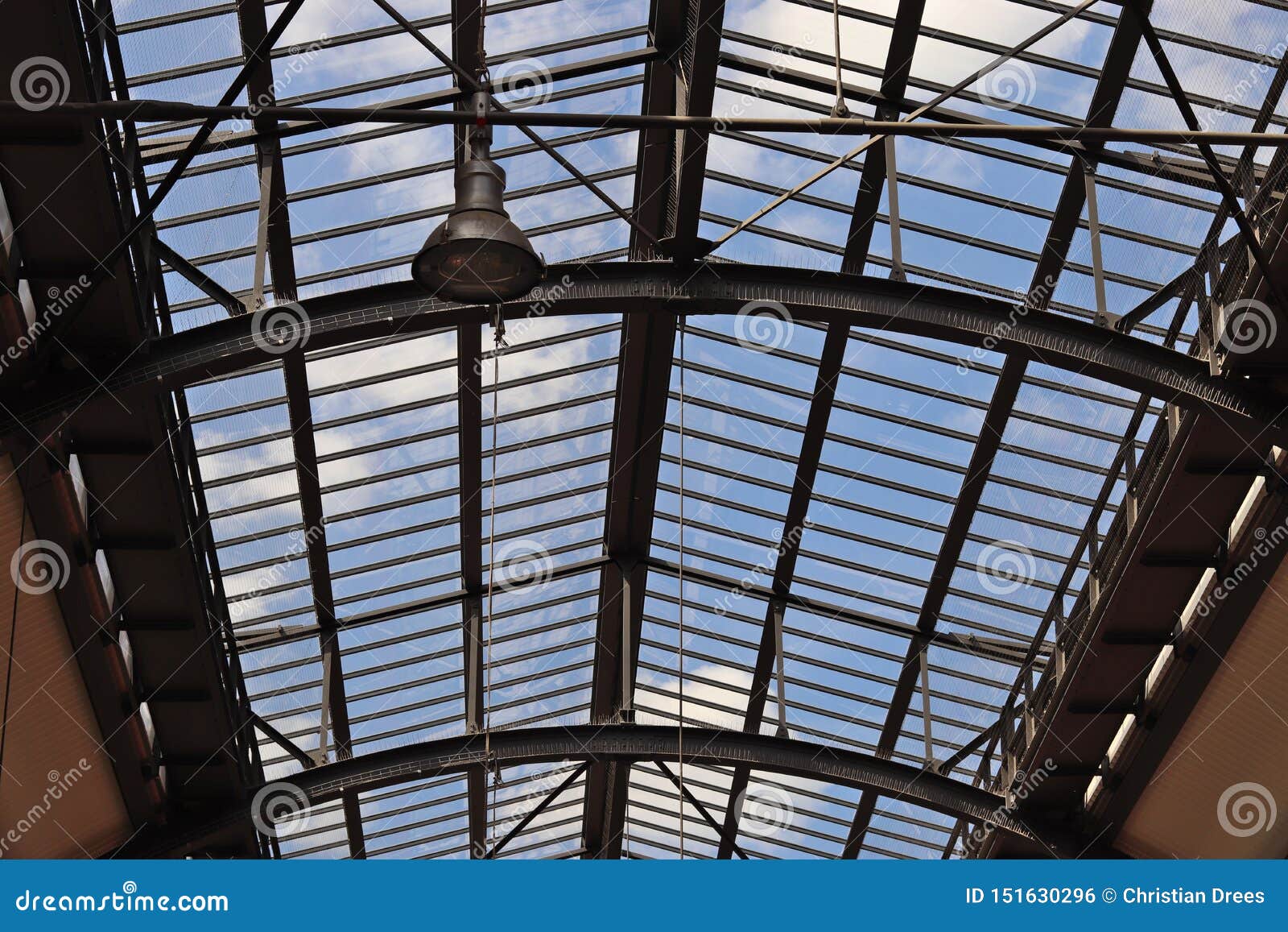 Ceiling of a Train Station Made of Steel and Glass Stock Photo - Image ...