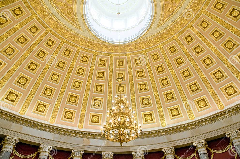 Ceiling in US Capitol Washington Stock Photo - Image of america, dome ...