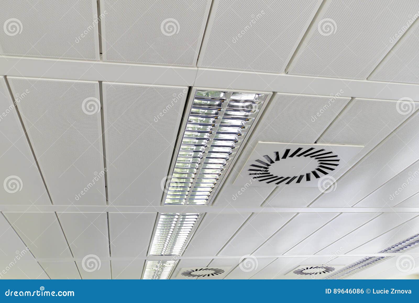 Ceiling Ventilation Ang Light Grid Stock Photo - Image of electric ...