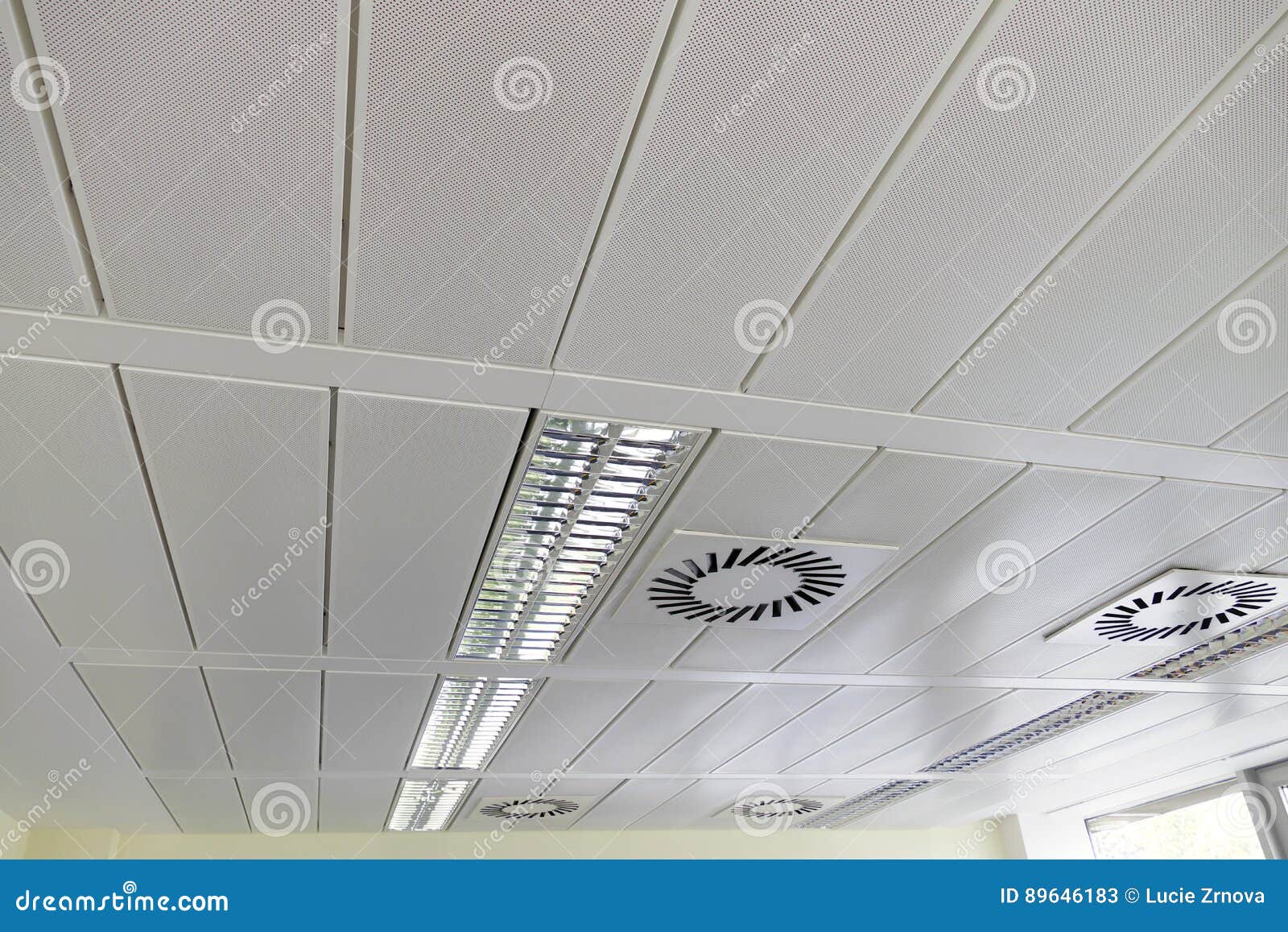 Ceiling Ventilation Ang Light Grid Stock Image - Image of lamp, roof ...