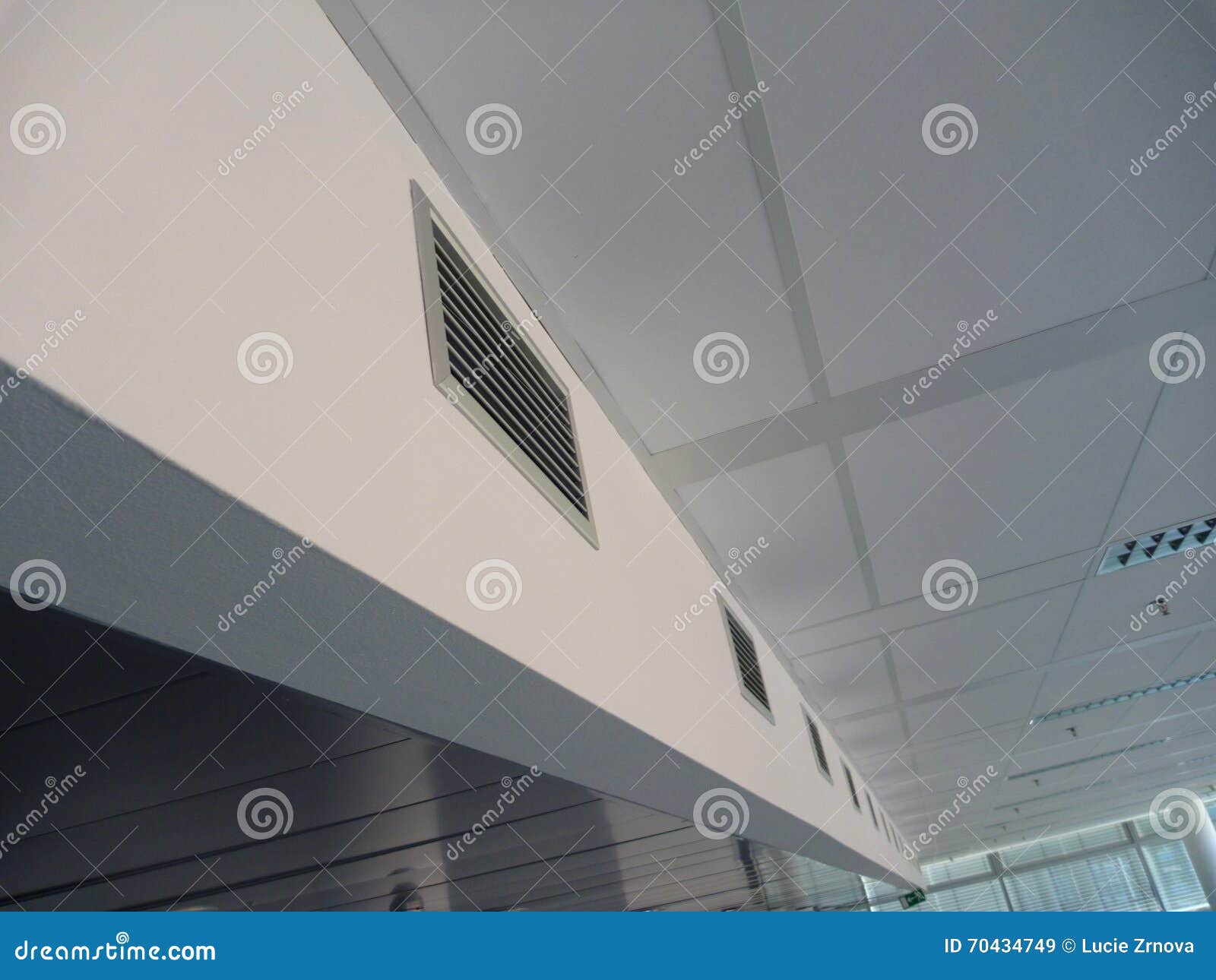 Ceiling Ventilation Beam in a New Office Building Stock Image - Image ...