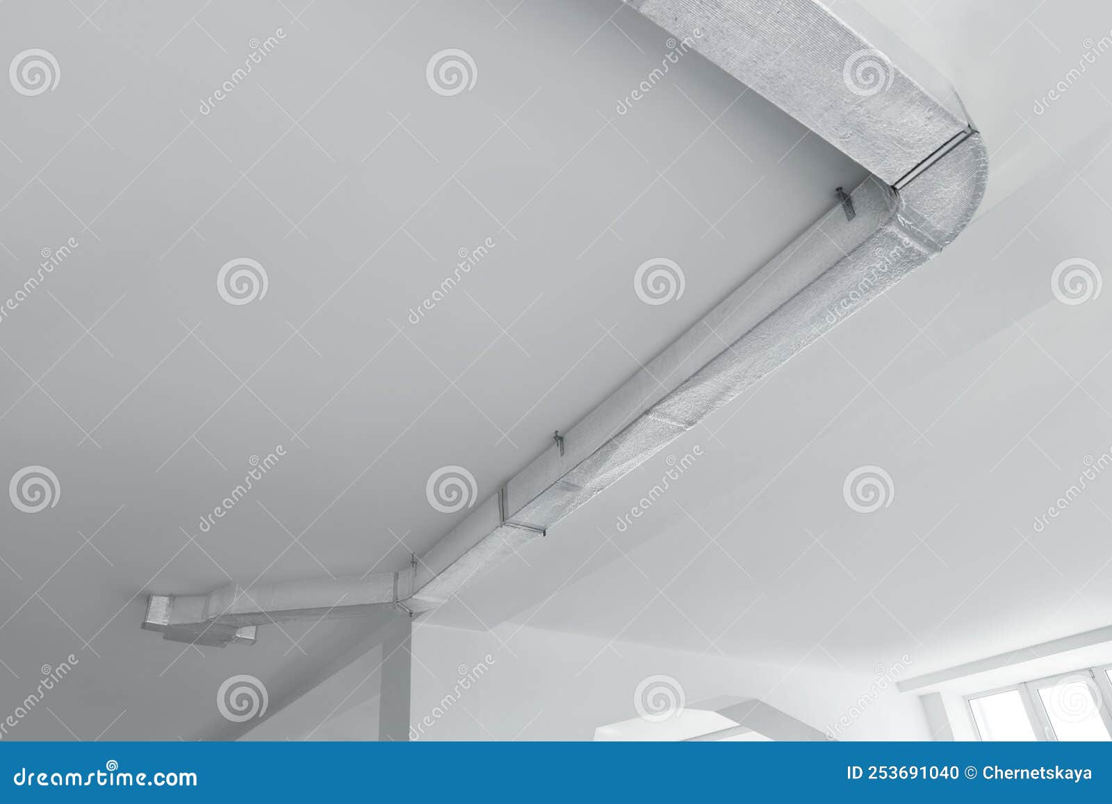 Ceiling with Ventilation System Indoors, Bottom View Stock Photo ...