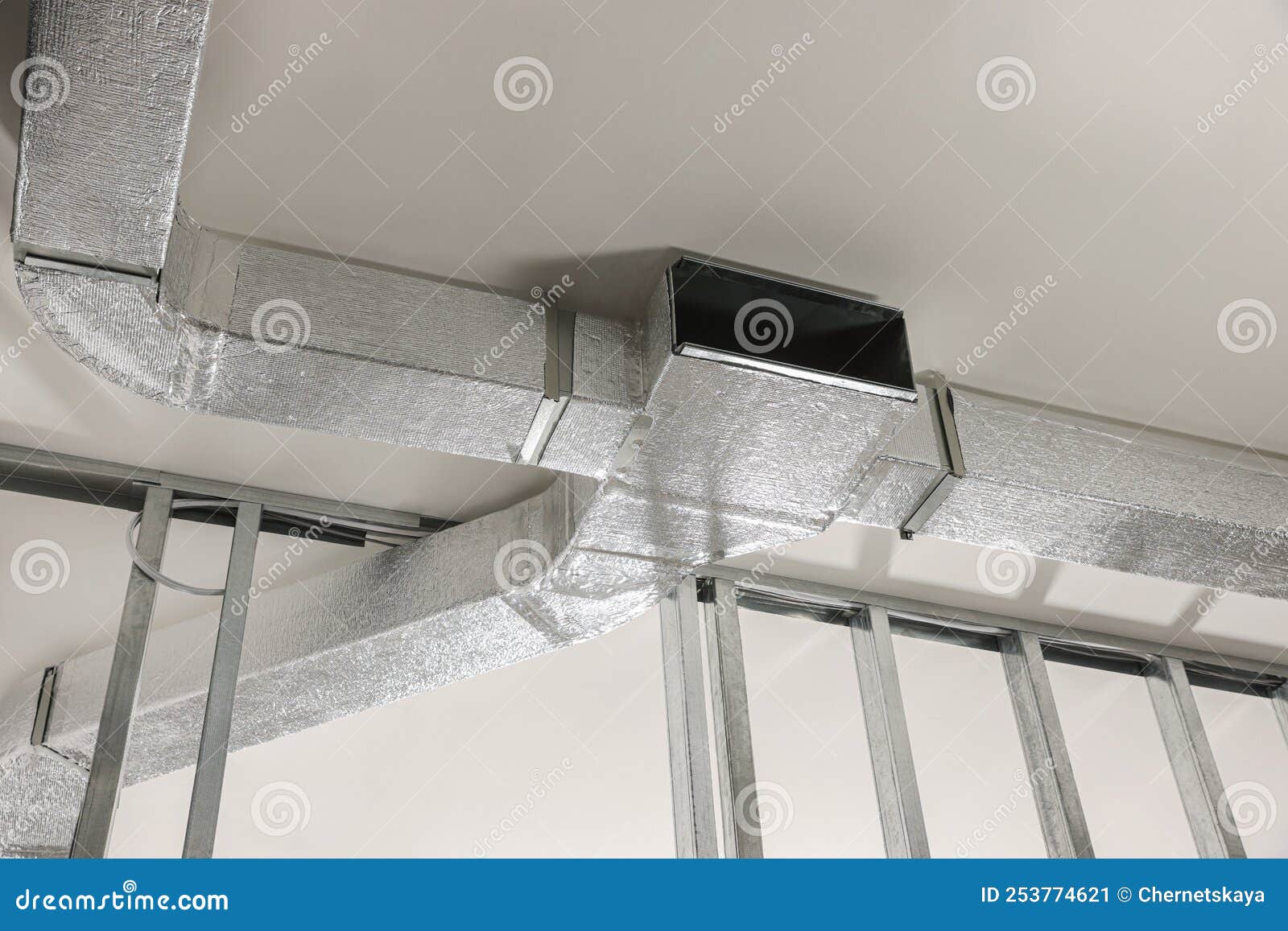Ceiling with Ventilation System Indoors, Bottom View Stock Image ...